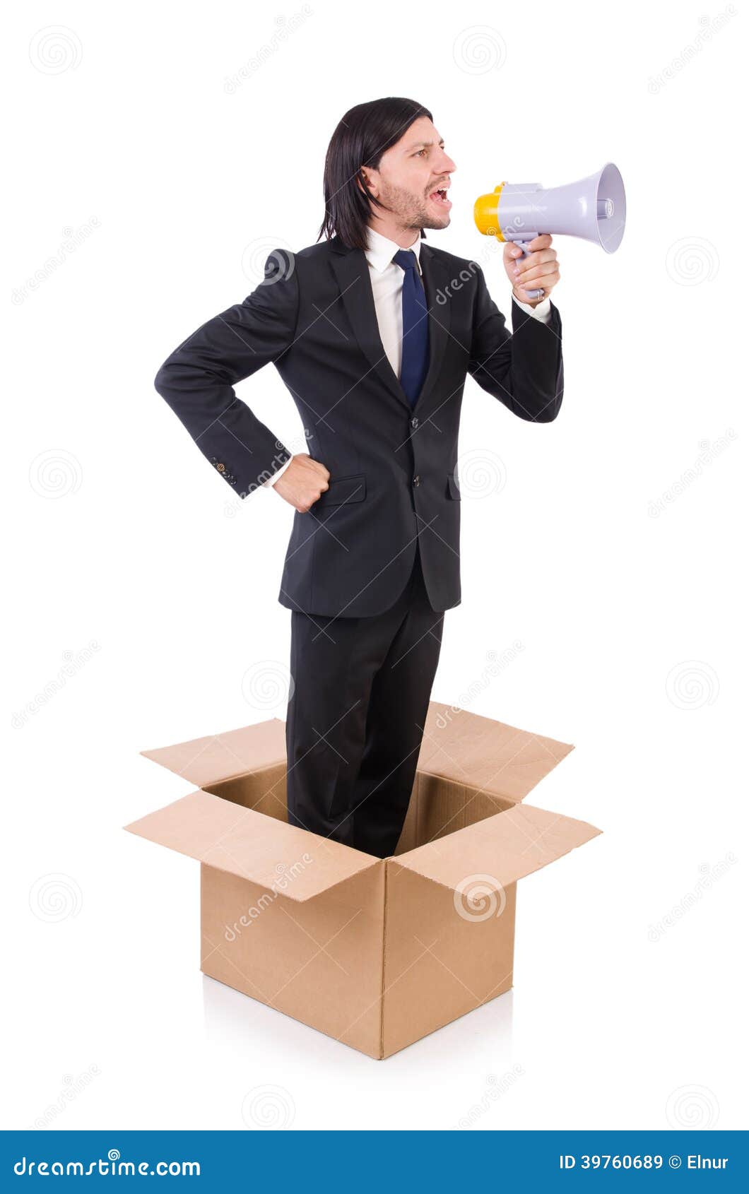 Man with loudspeaker stock image. Image of fale, delivering - 39760689