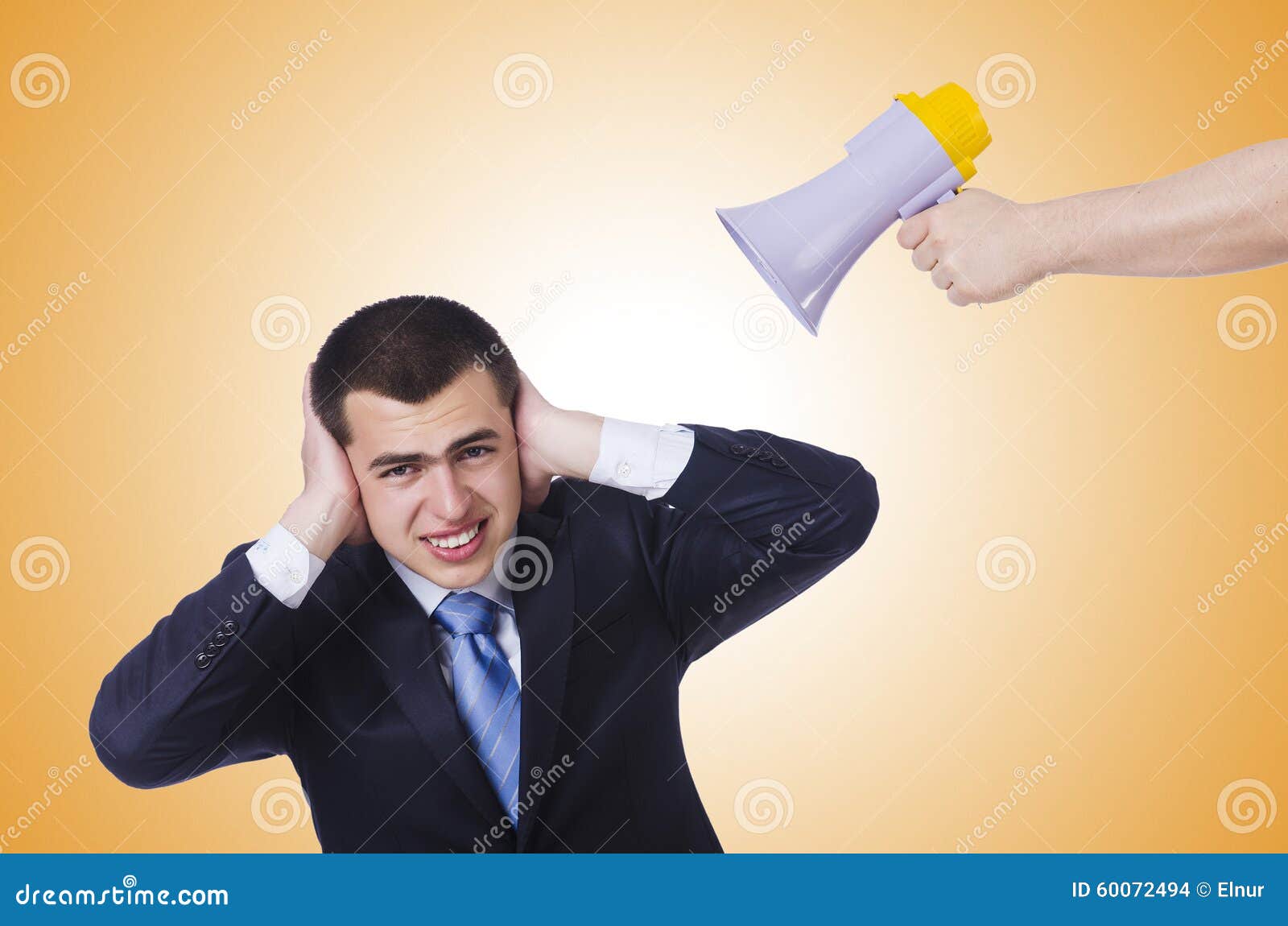 Man with Loudspeaker Isolated on White Stock Photo - Image of ...