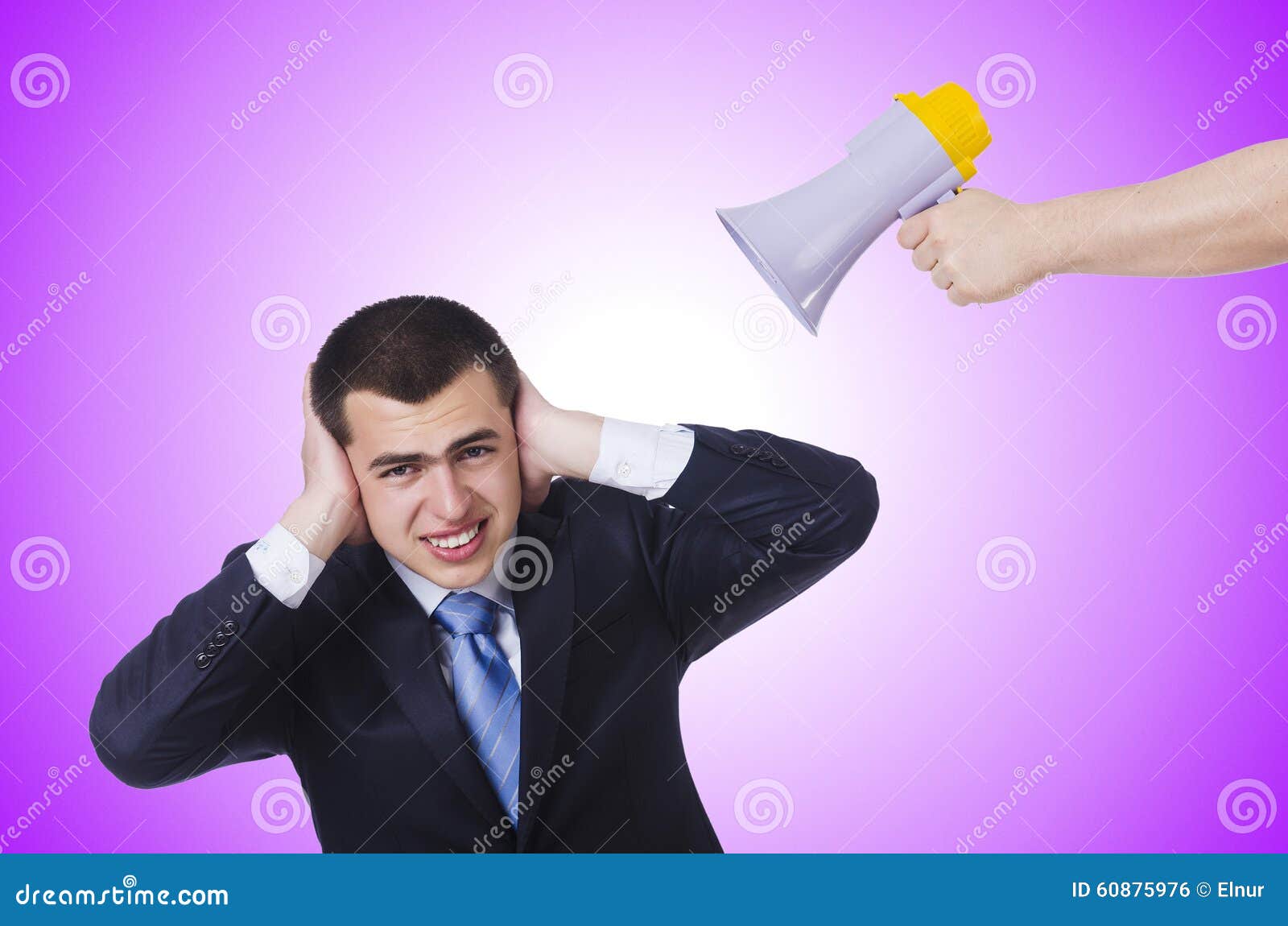 The Man with Loudspeaker Isolated on White Stock Photo - Image of ...