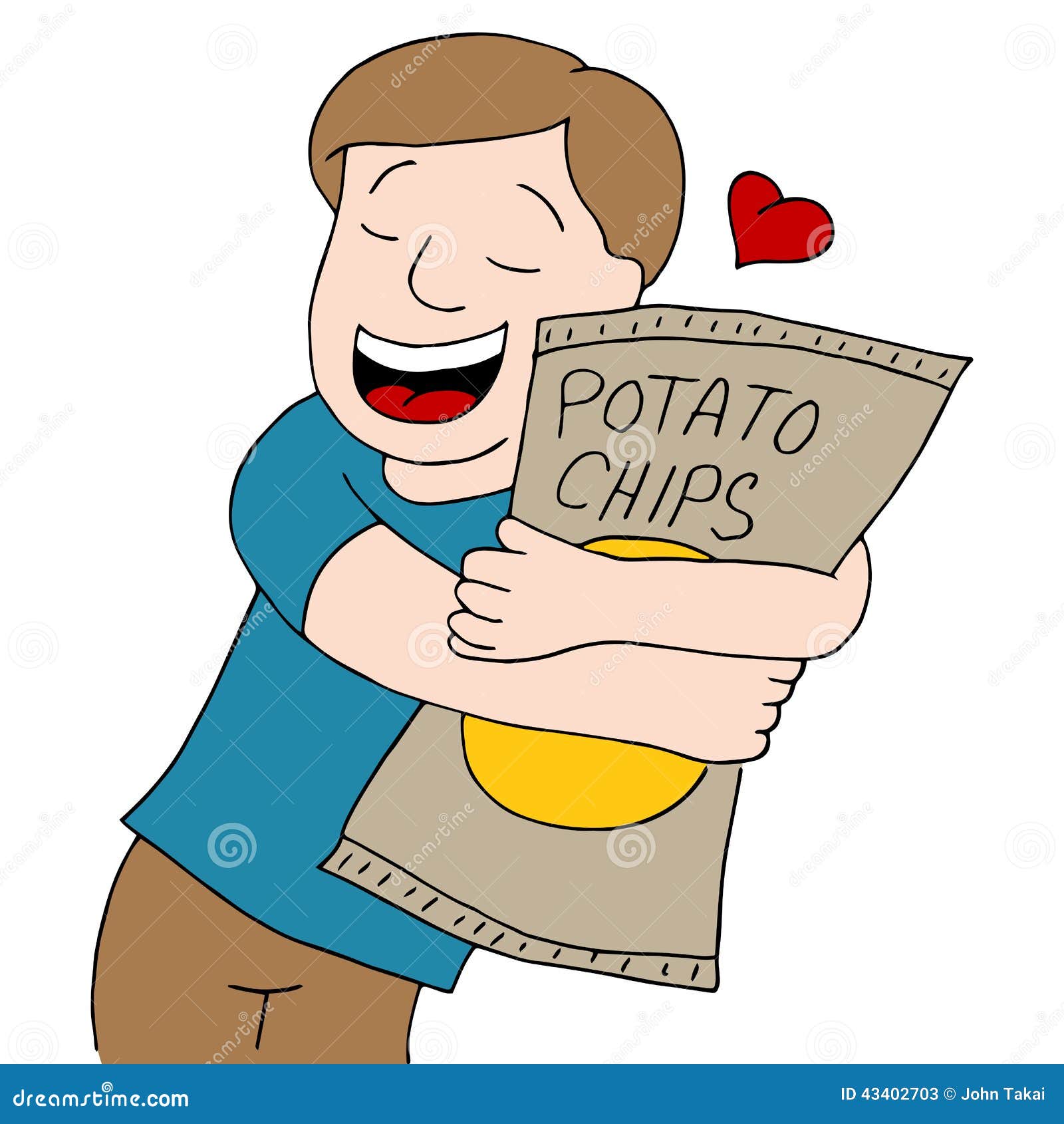 Man Loves Potato Chips stock vector. Illustration of symbol - 43402703