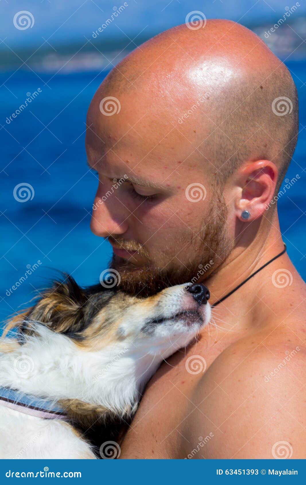 Man loving a dog stock image. Image of smile, human, funny - 63451393