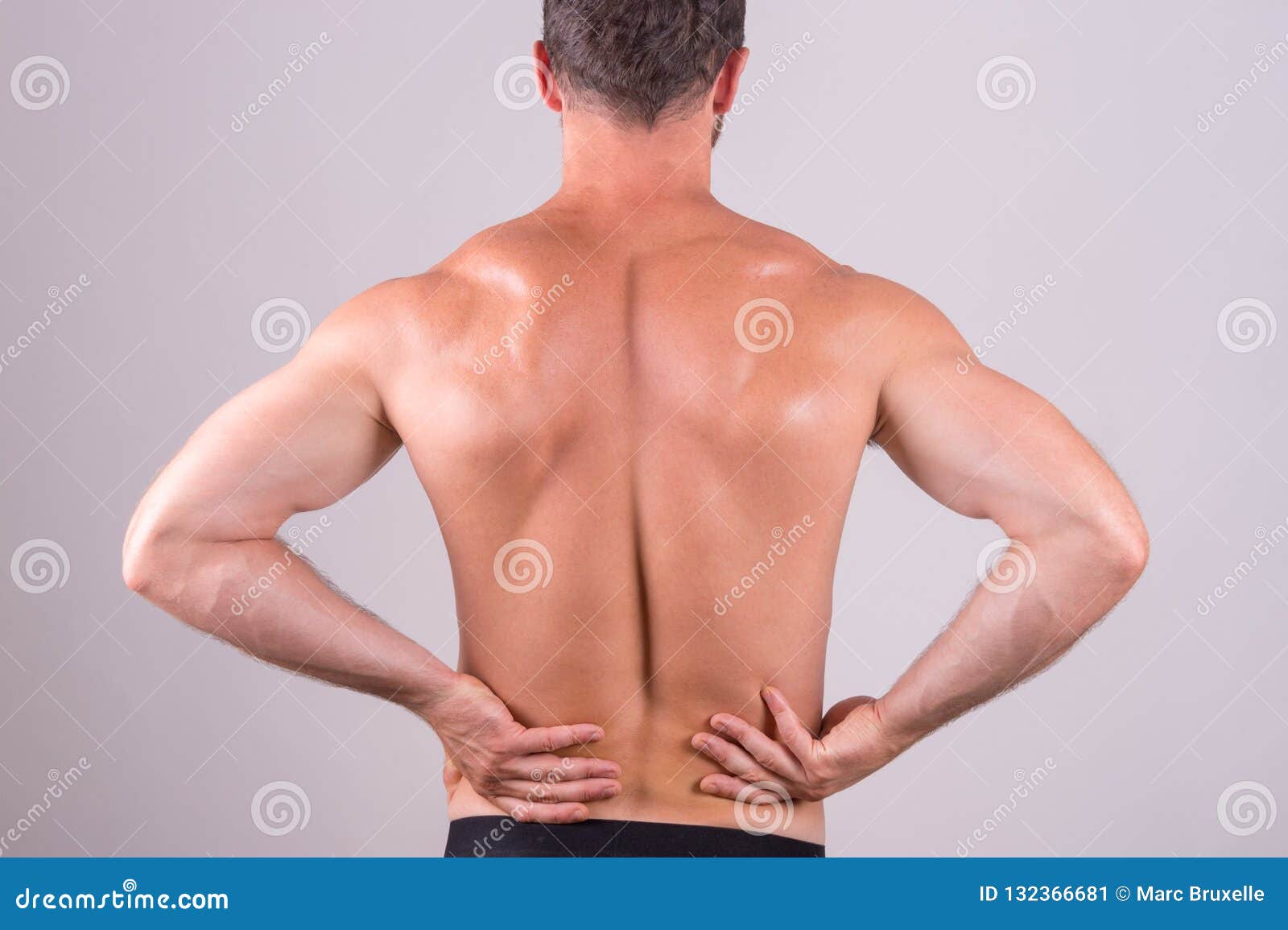Shirtless Man With Lower Back Pain Stock Image | CartoonDealer.com ...