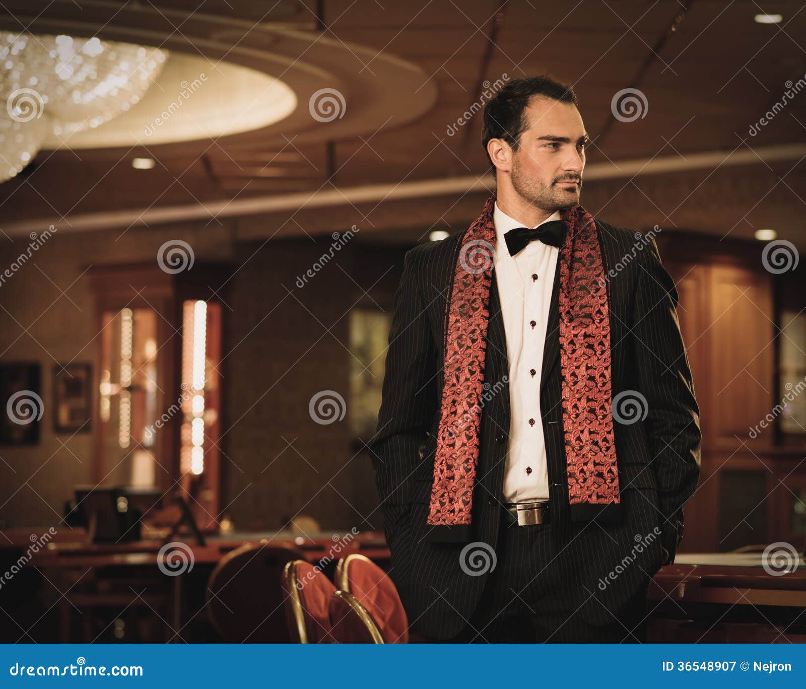 Man in luxury interior stock image. Image of gambler - 36548907