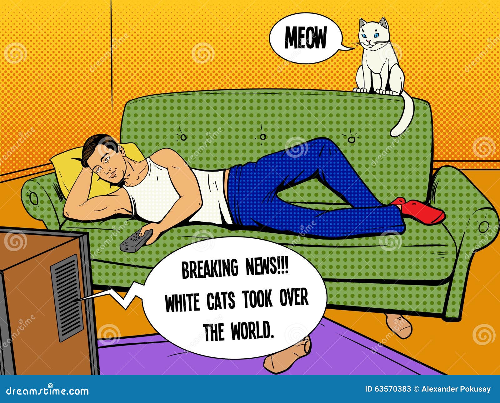 Lazy Person On Couch Cartoon