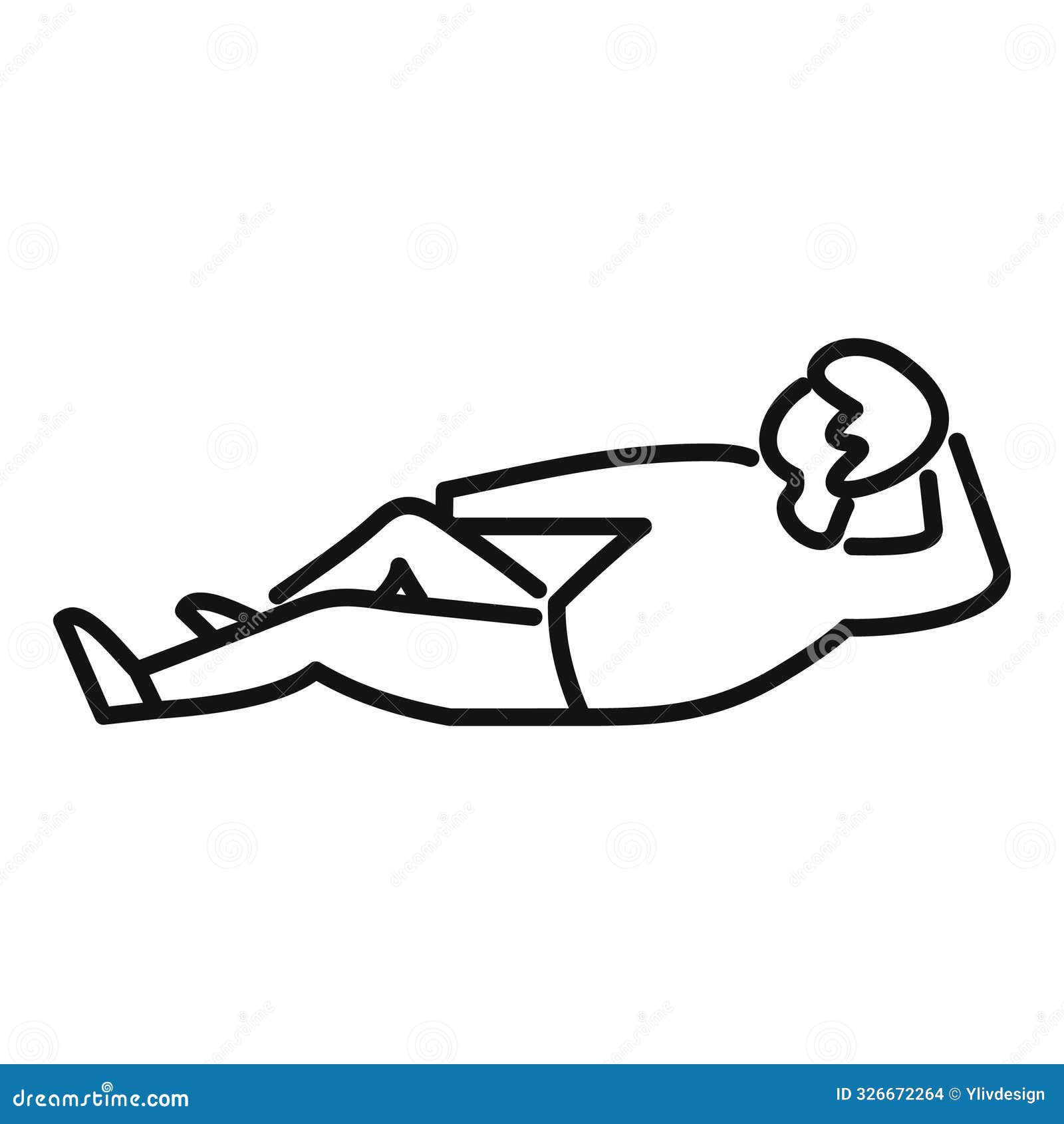 Man Lying Down Relaxing on His Back Resting Stock Illustration ...