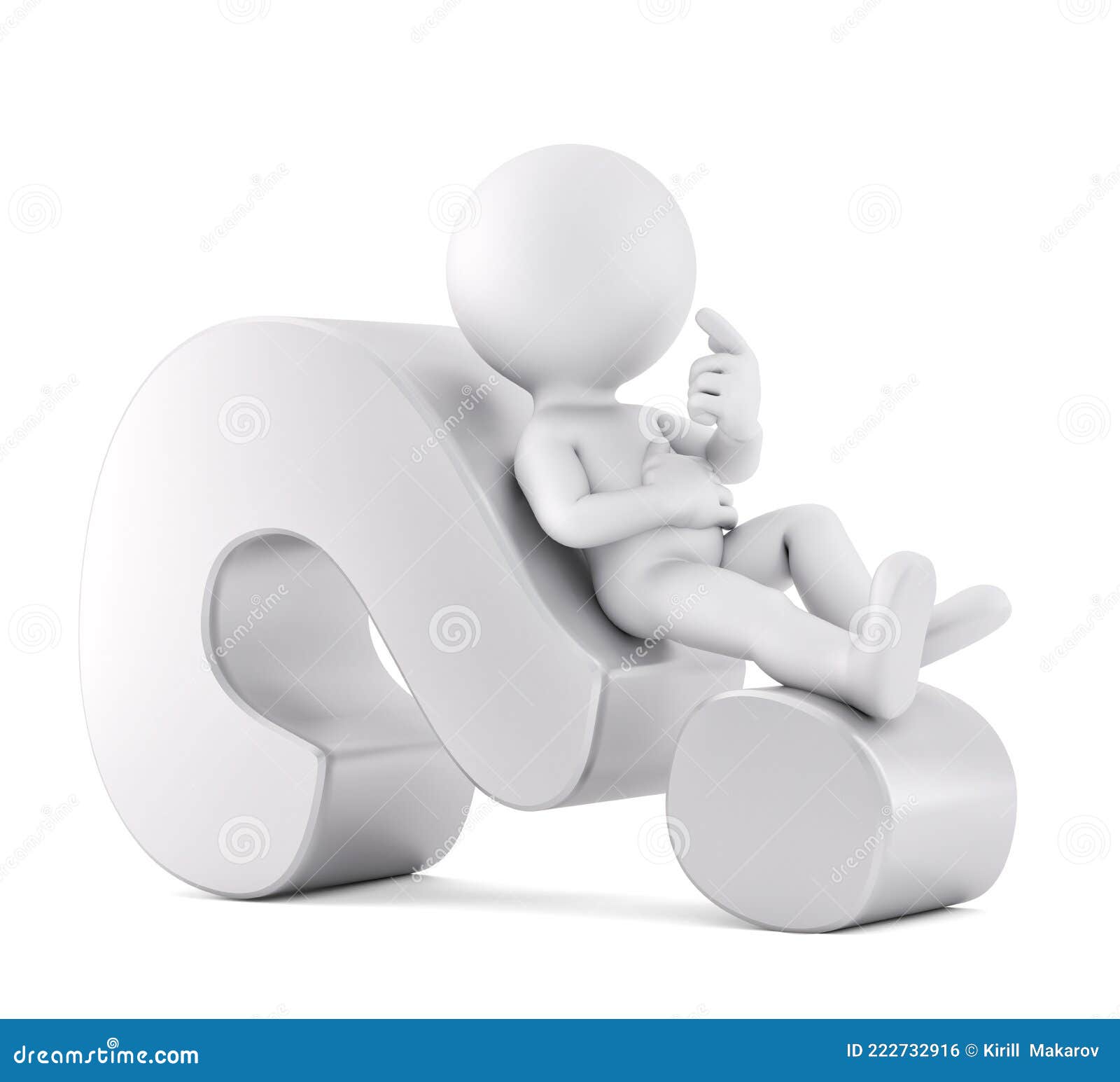 Man Lying on Question Mark. 3D Illustration Stock Illustration ...