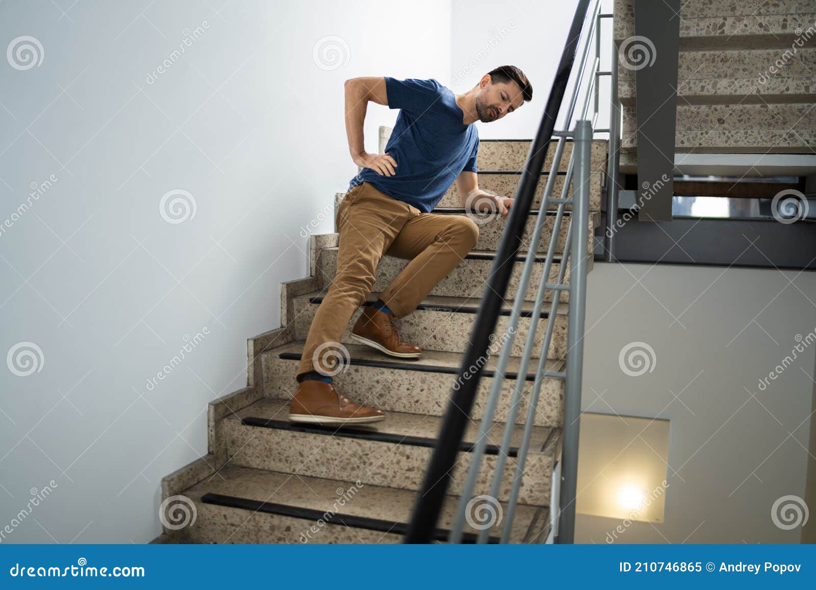 Man Lying on Staircase after Accident Stock Image - Image of protection ...