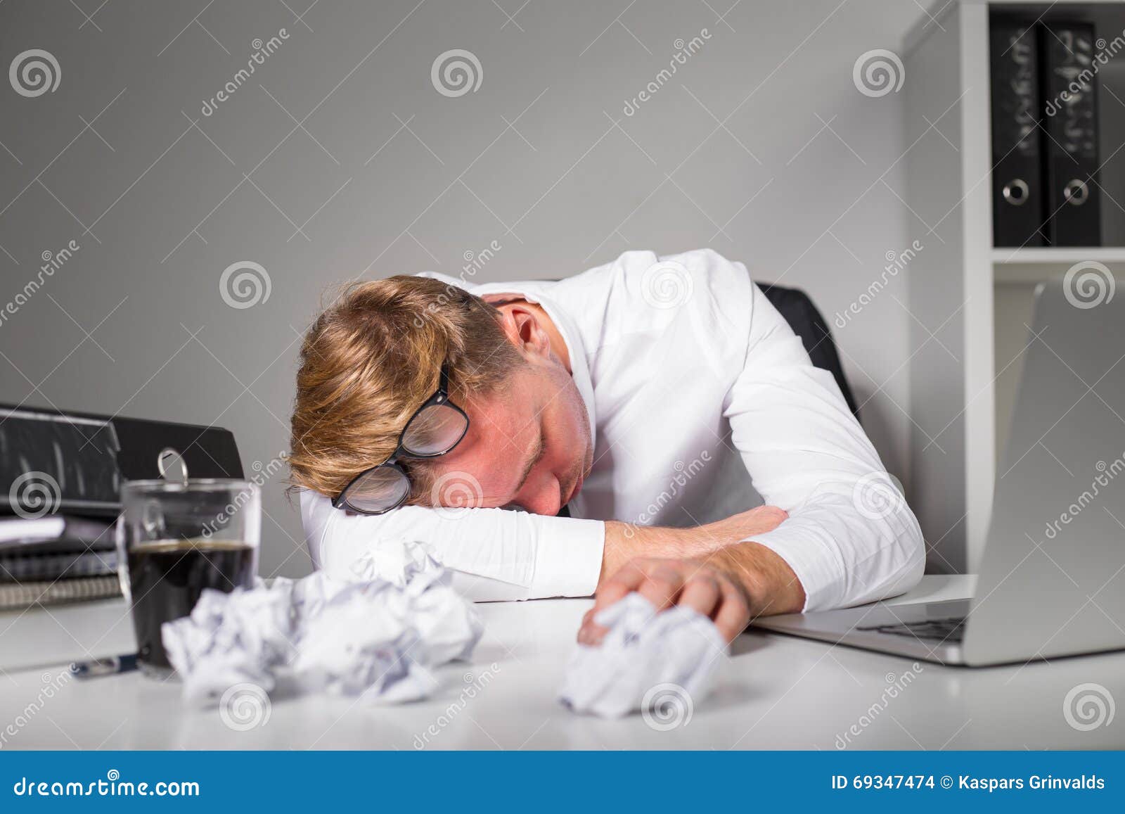 Man Lying on the Table at the Office Stock Photo - Image of male, desk ...