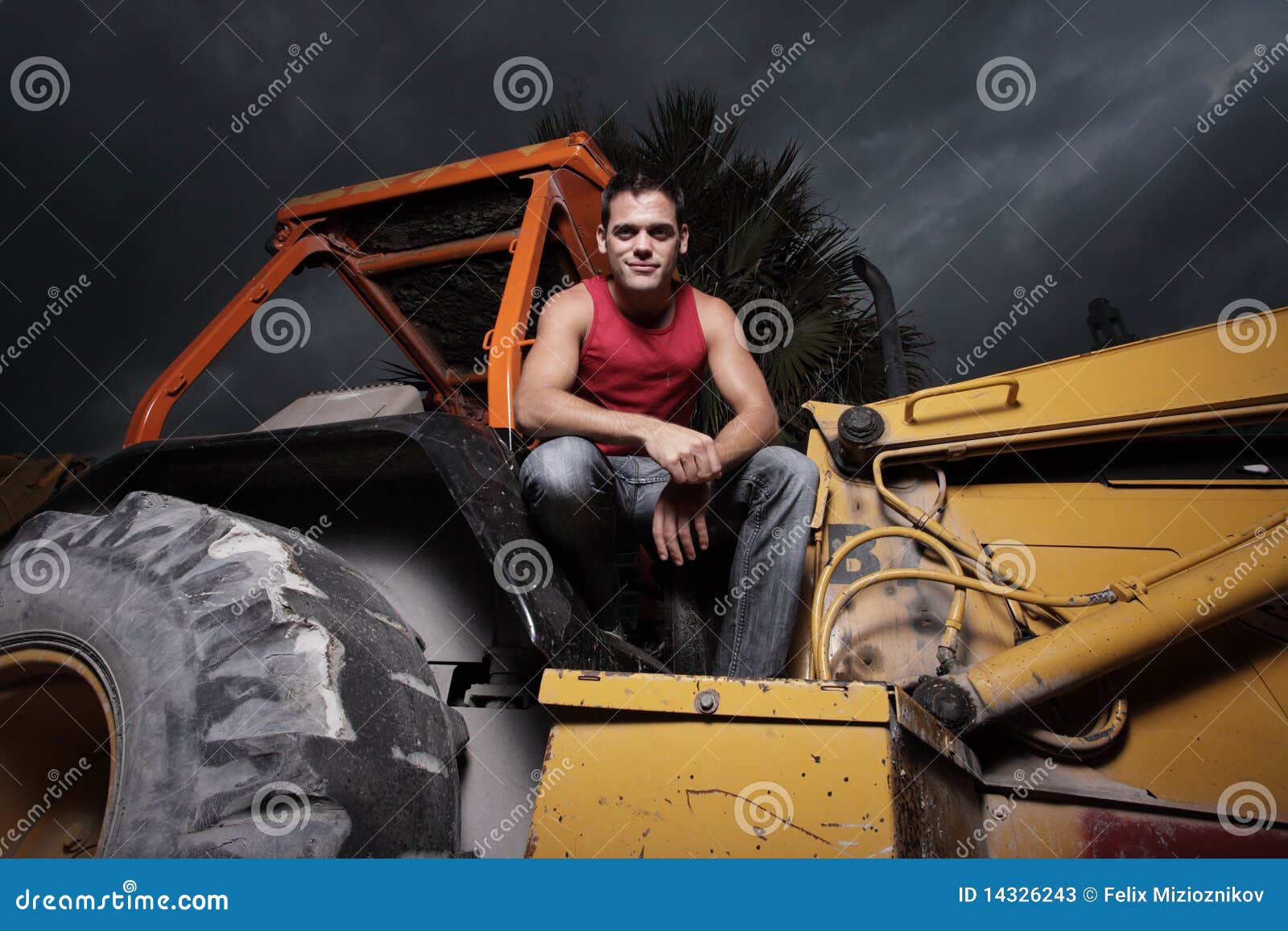 Man and machine stock image. Image of urban, equipment - 14326243