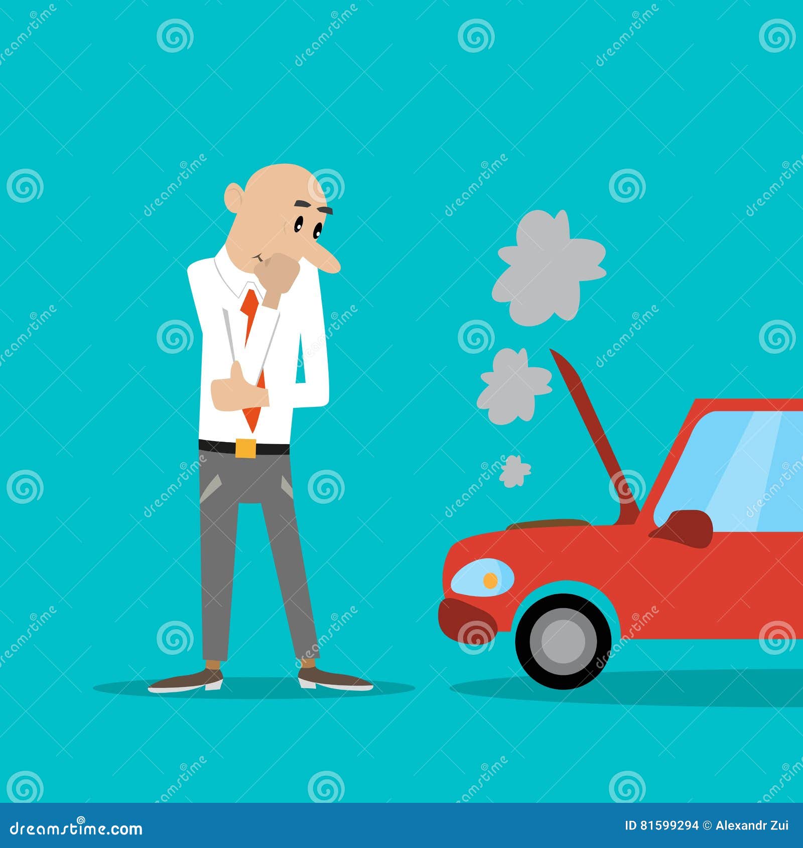 Man and the machine broken stock vector. Illustration of auto - 81599294