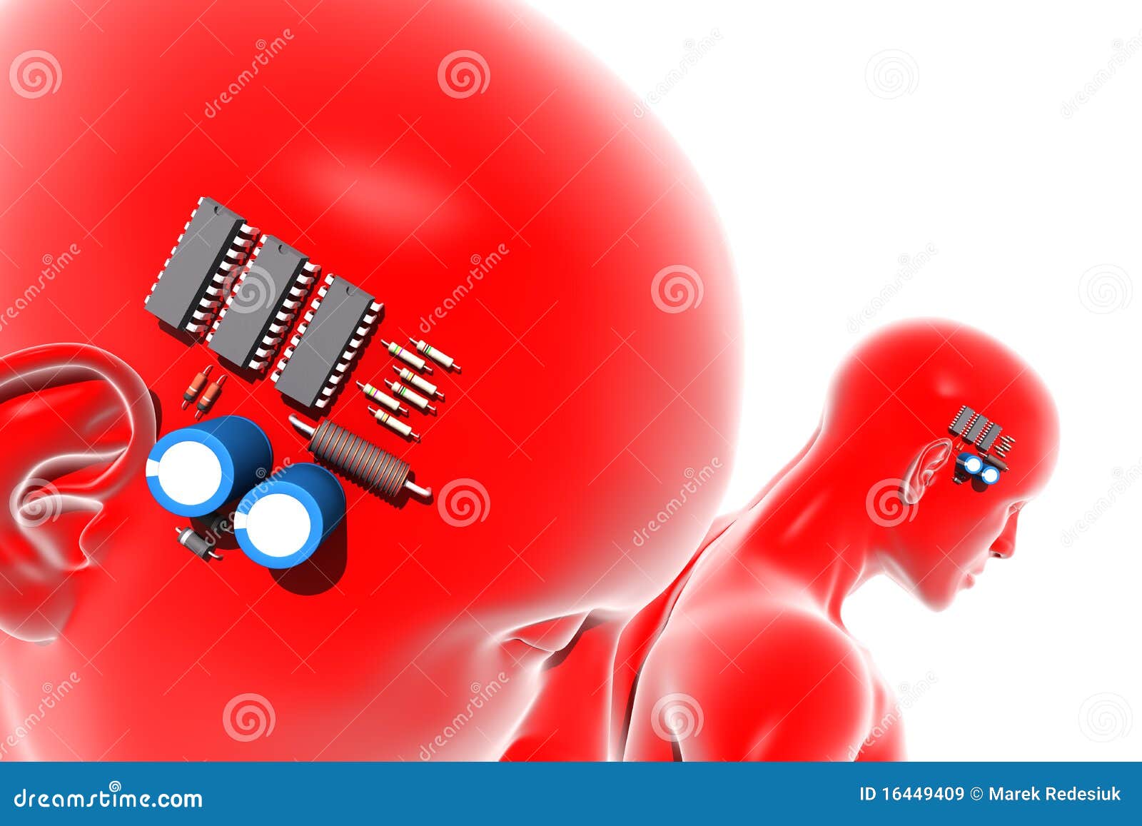 Man and Machine - the Concept Stock Illustration - Illustration of ...