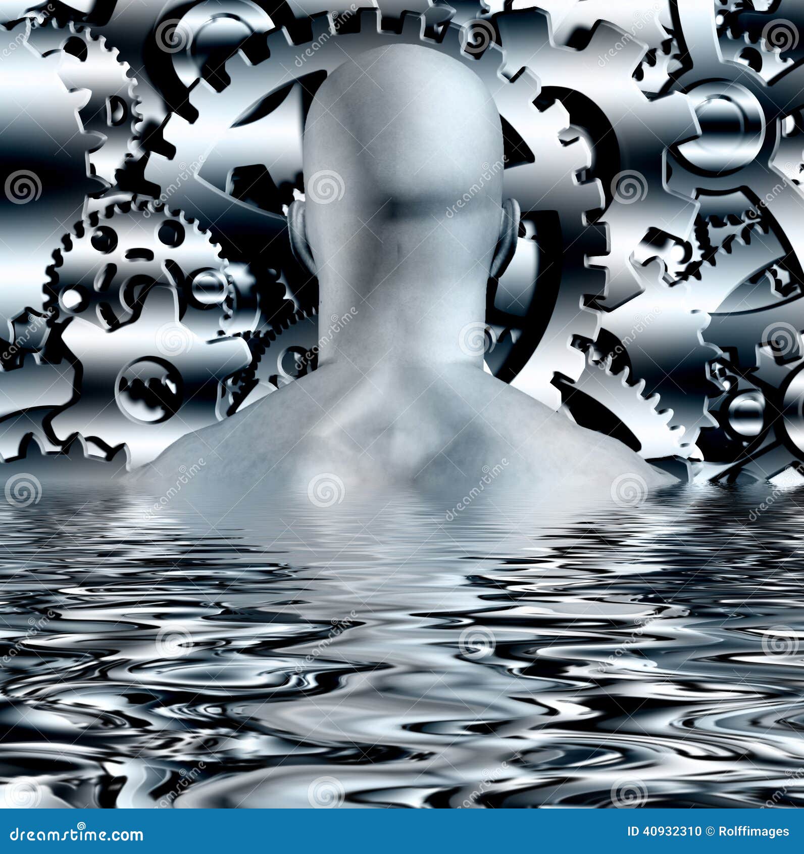 Man Machine stock illustration. Illustration of linkage - 40932310