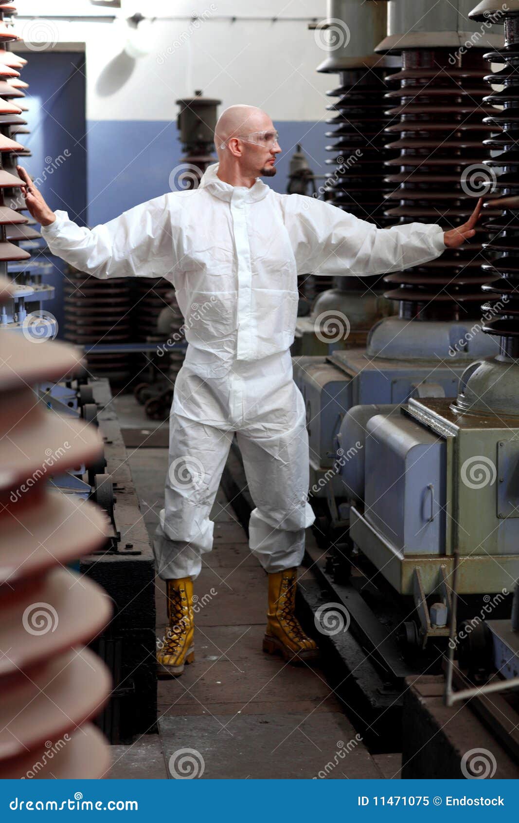 Man with machinery stock image. Image of examining, machine - 11471075