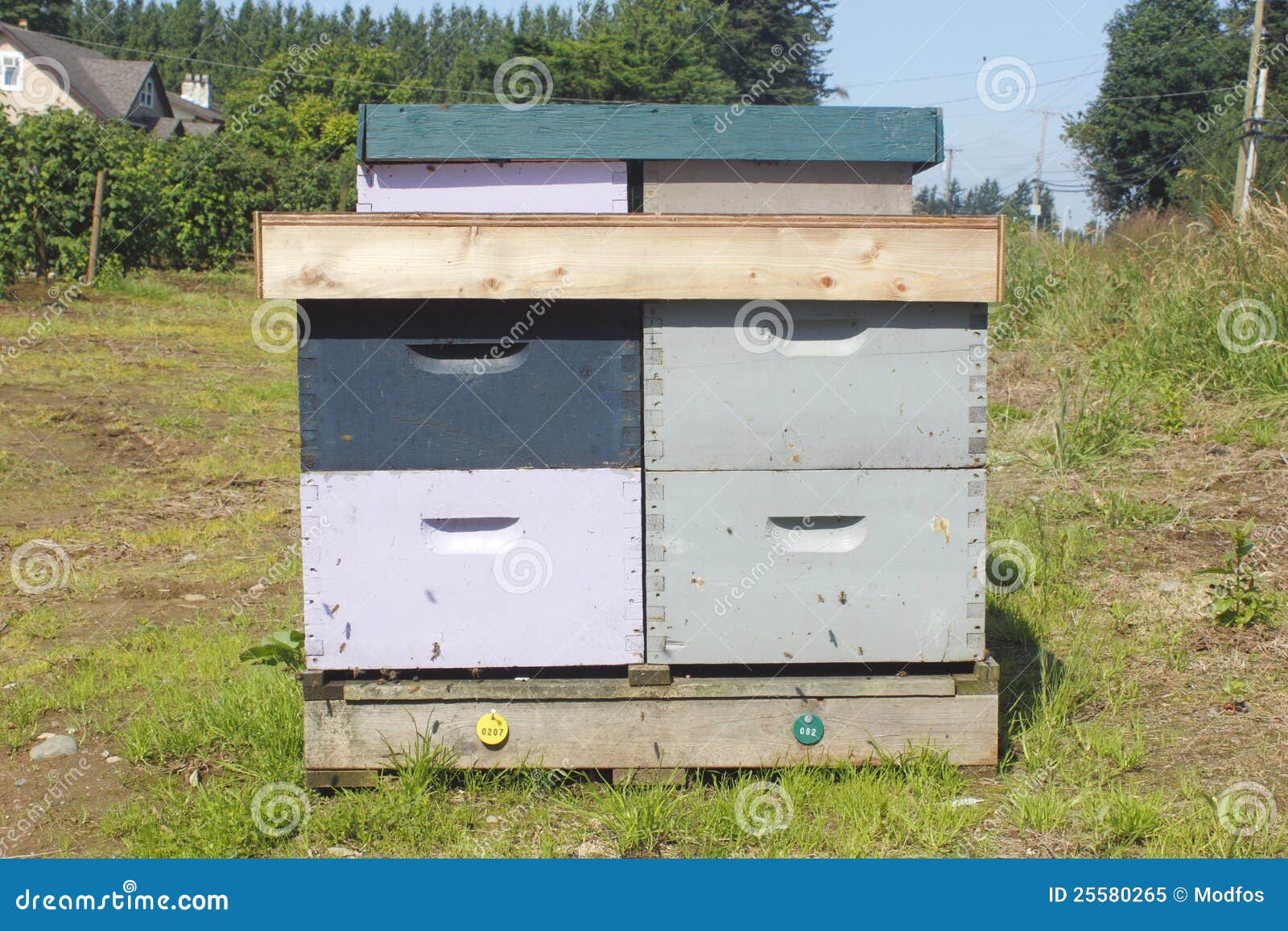 Man-made Beehive Box stock image. Image of summer, wooden - 25580265