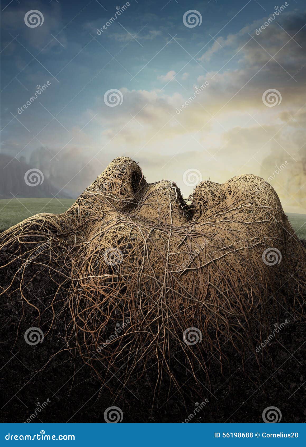 Man made of branches stock photo. Image of landscape - 56198688