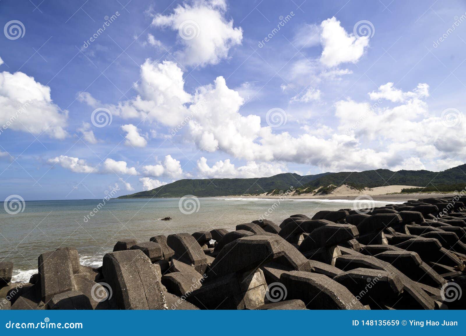 Man-made Wave Breaker at the Coast Stock Image - Image of structures ...