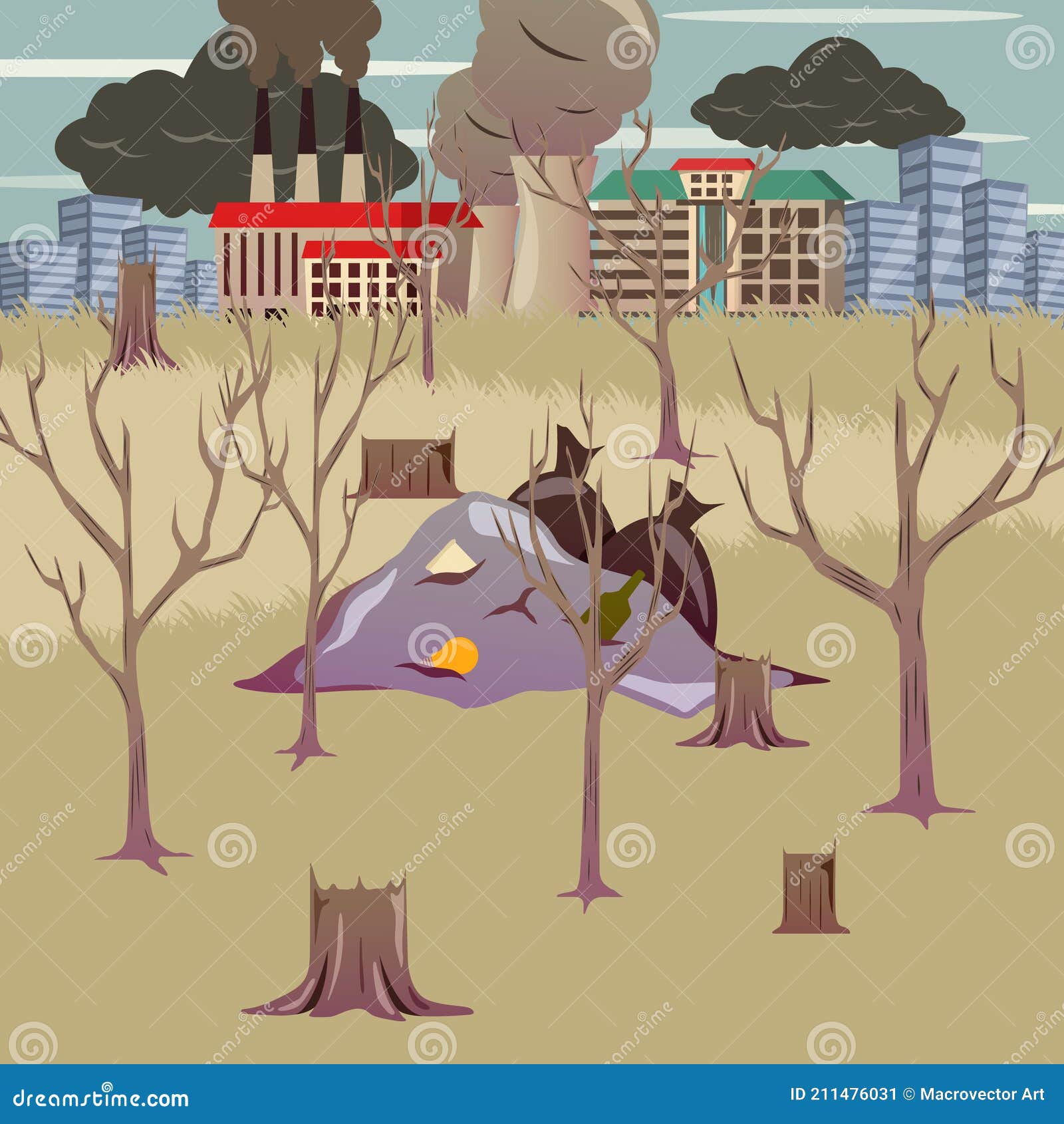 Man-made Disasters Orthogonal Composition Stock Vector - Illustration ...