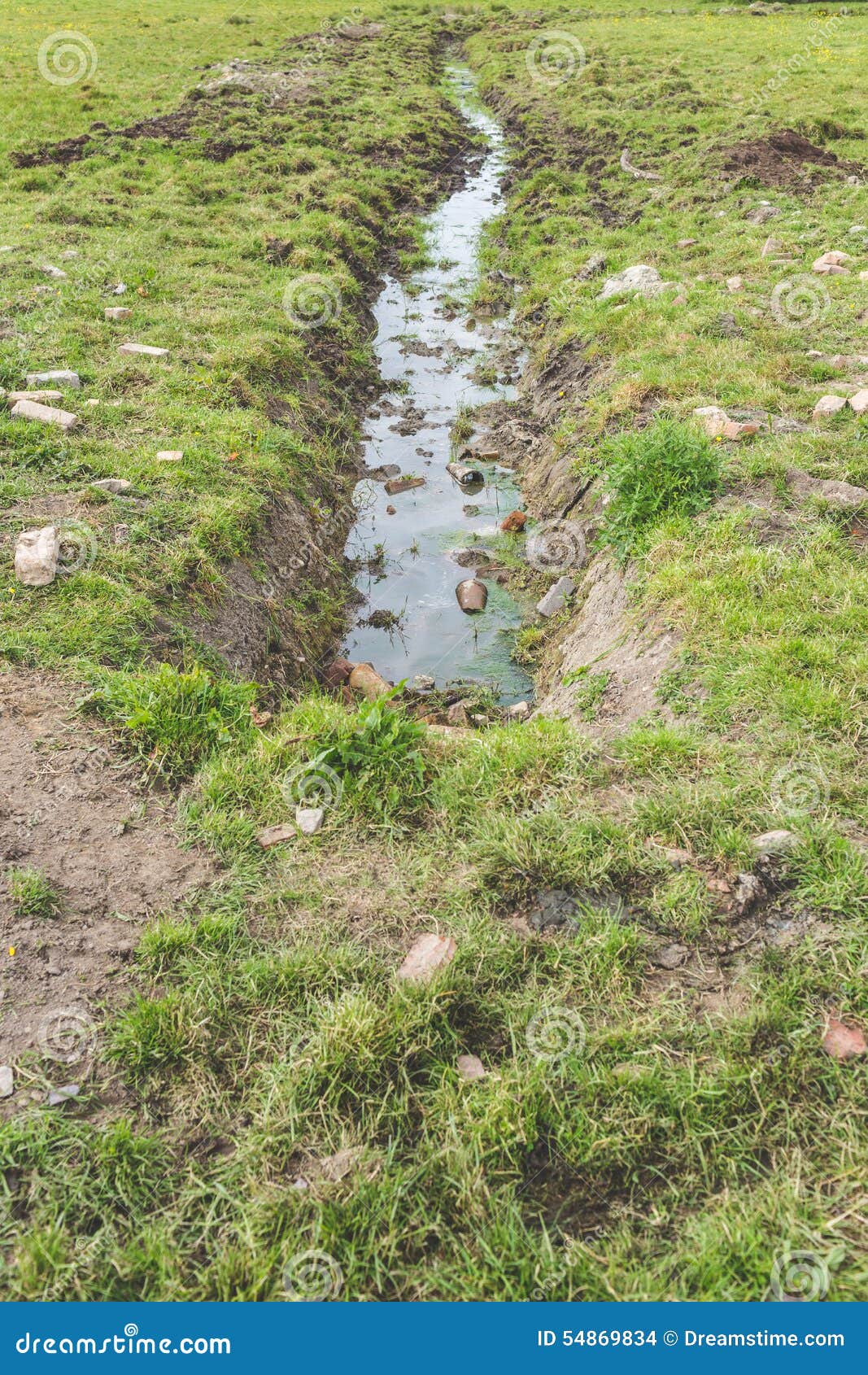 Man made ditch stock photo. Image of cloudy, filled, long - 54869834