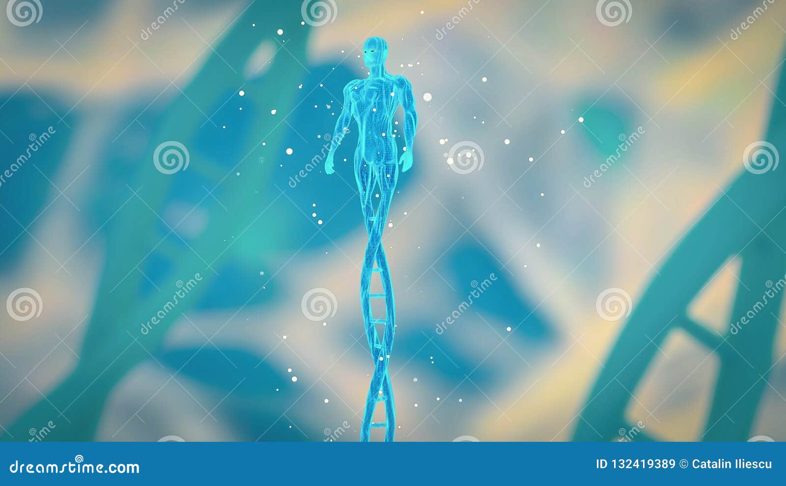 Man Made from DNA Concept CRISPR and Gene Editing Concept, DNA ...