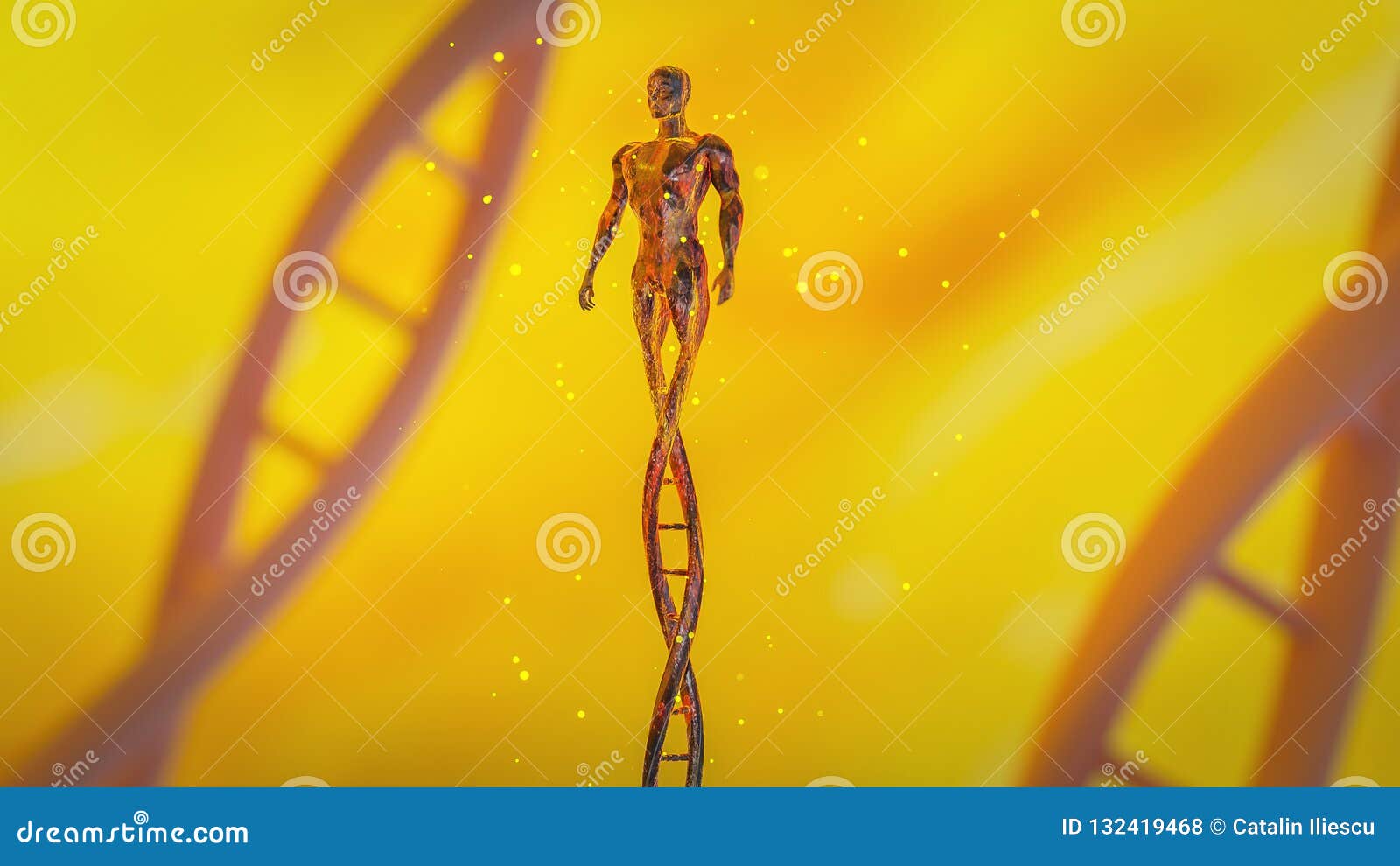 Man Made from DNA Concept CRISPR and Gene Editing Concept, DNA ...