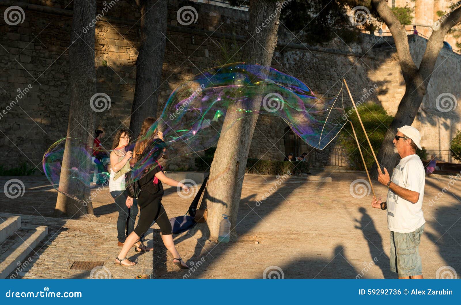 The Man Made Giant Soap Bubble Editorial Photo - Image of mediterranean ...