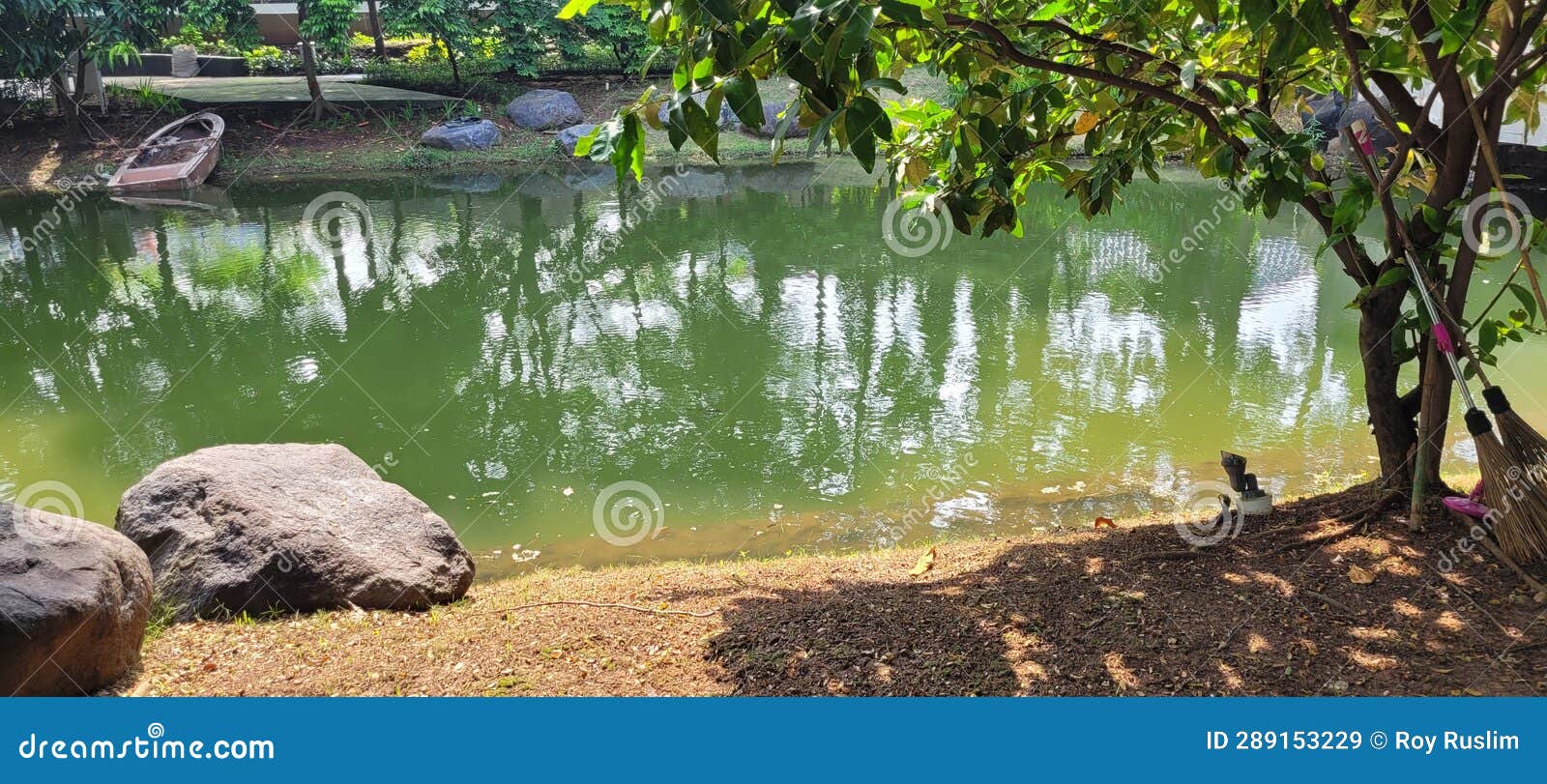 Man Made Lake in Residential Cluster Stock Image - Image of lake ...