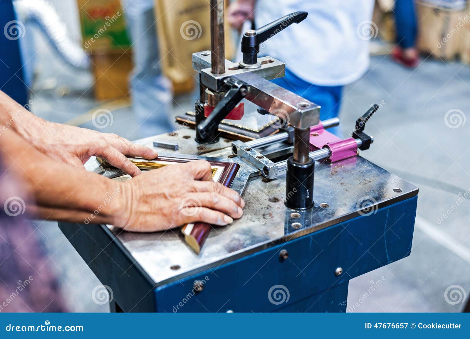 Man Made Picture Frame with Machine Framer Stock Image - Image of ...
