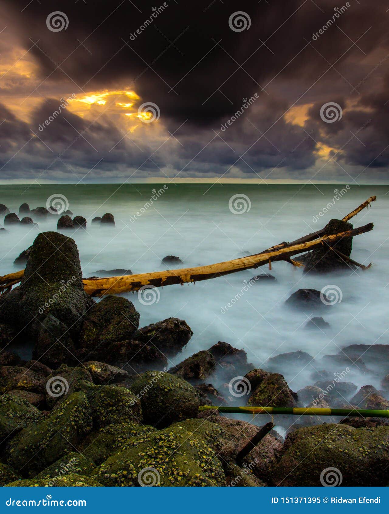 Man-made Rock Functions To Break the Waves Stock Image - Image of waves ...