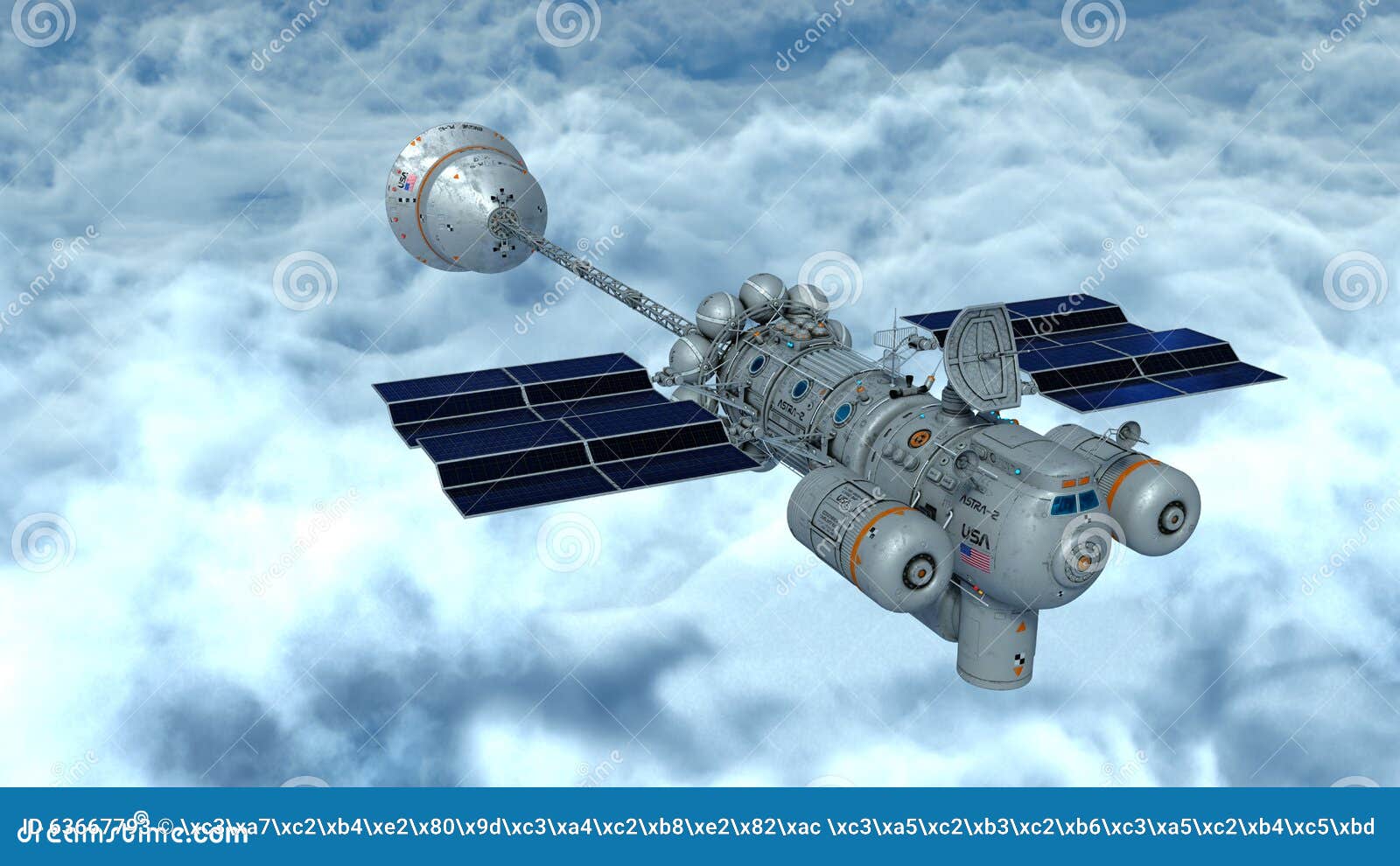 Man-made satellite stock illustration. Illustration of exploration ...