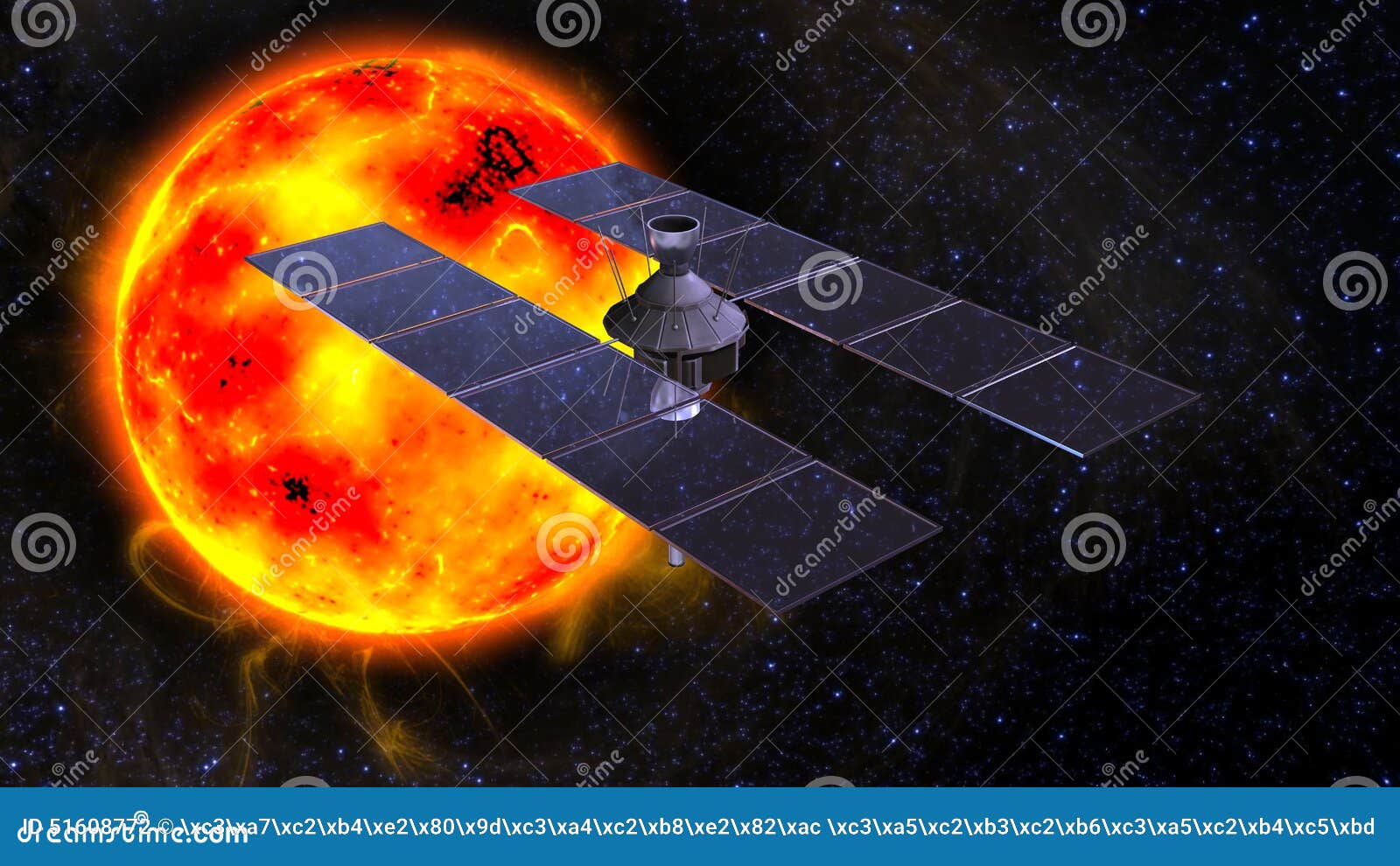 Man-made satellite stock illustration. Illustration of science - 51608772