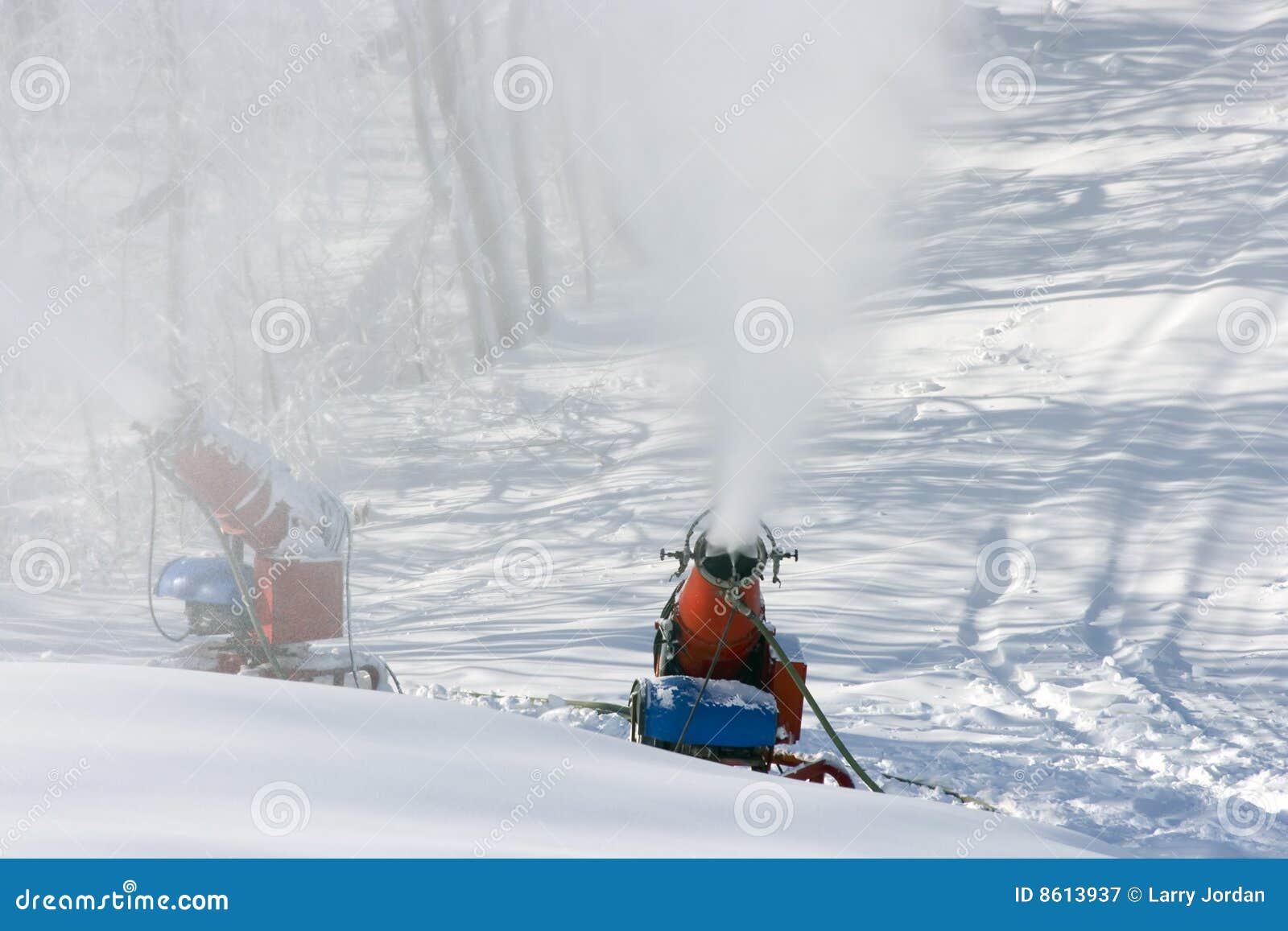 Man Made Snow Machines stock image. Image of powder, downhill - 8613937