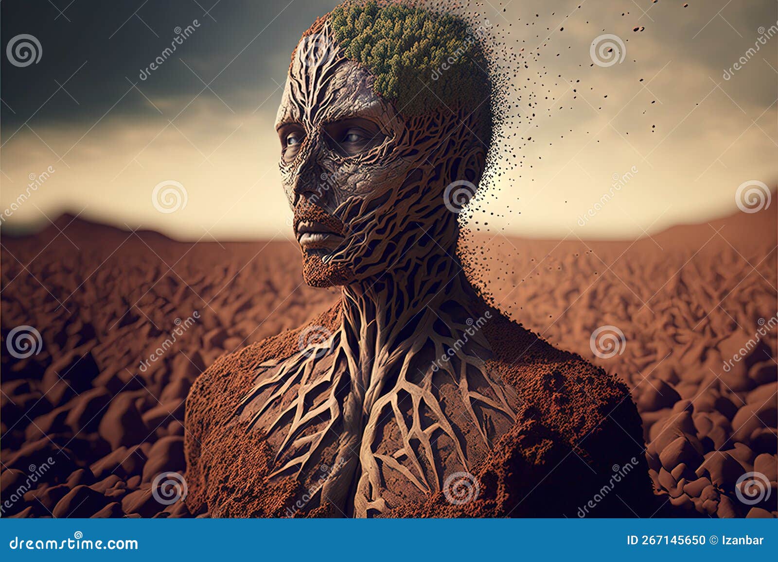 Man Made of Soil Inside Earth Illustration Generative Ai Stock ...