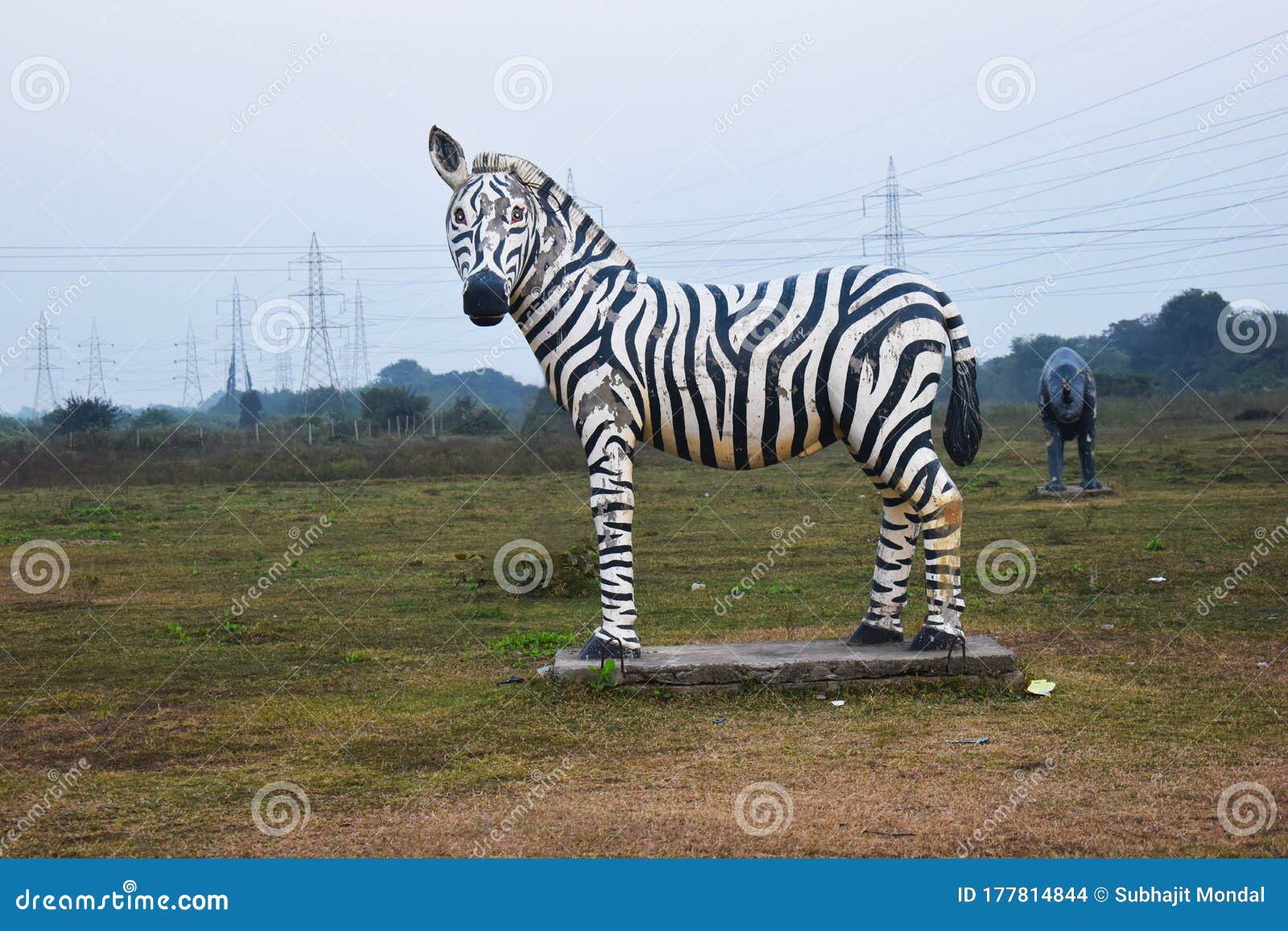 Man Made Structure of a Zebra in a Park Editorial Stock Image - Image ...