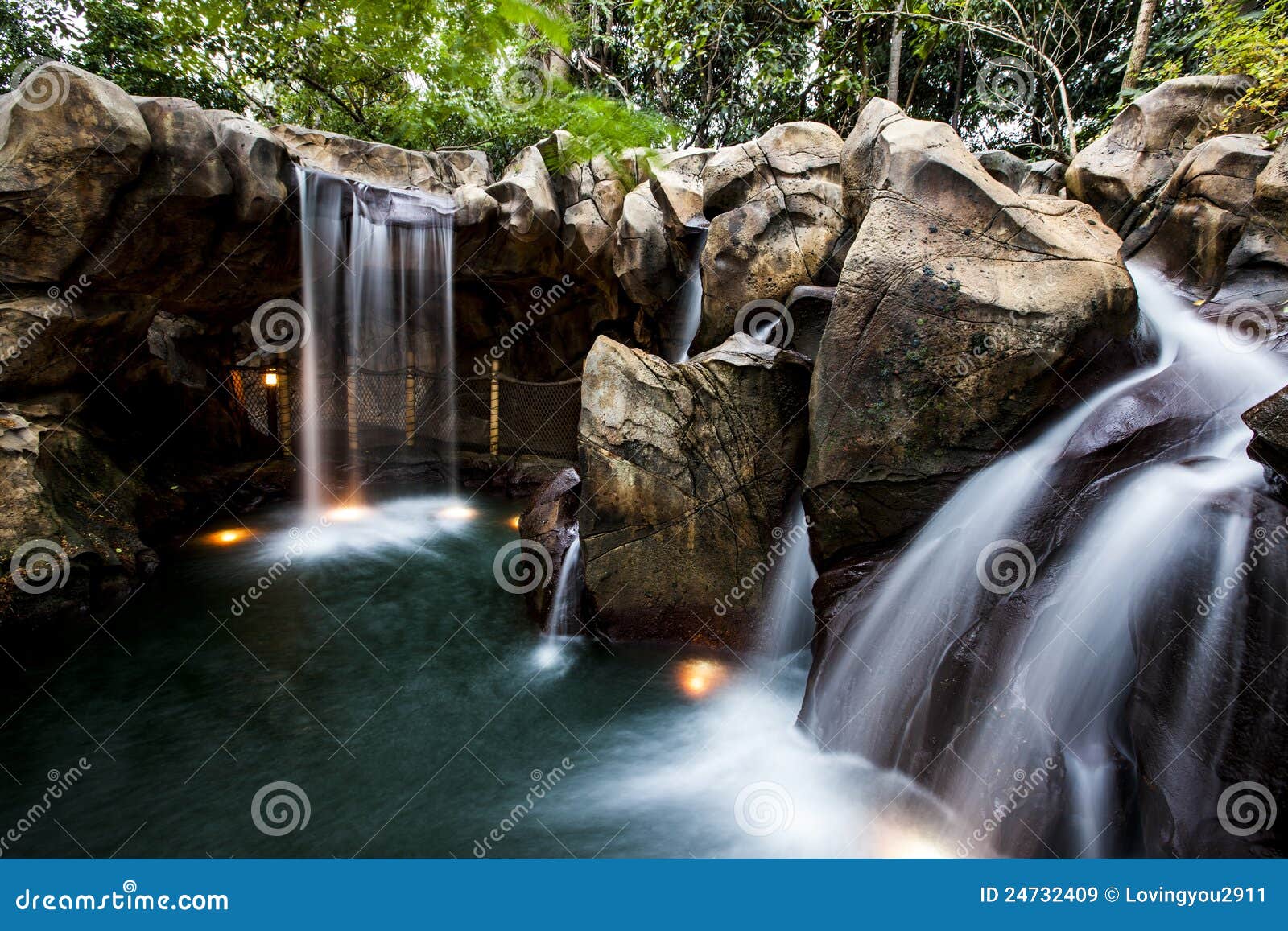 Man-made Waterfall stock image. Image of flow, cool, outdoors - 24732409