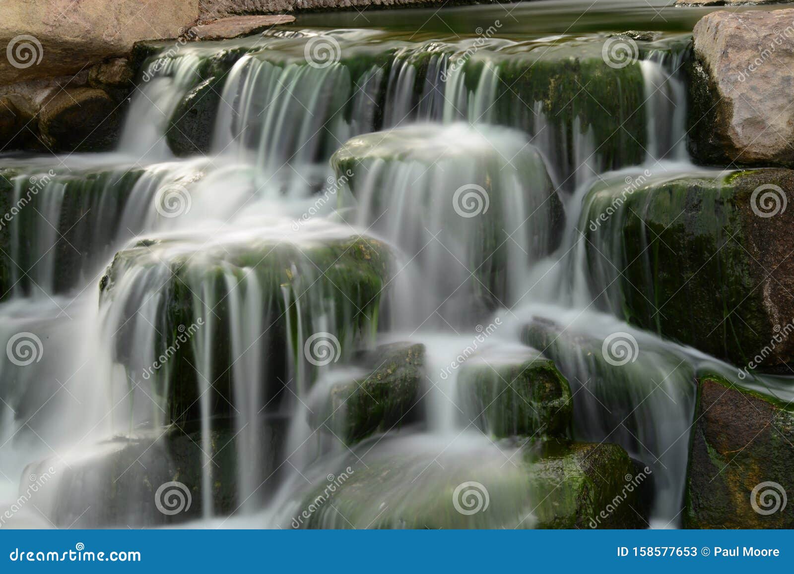 Man Made Cascade or Waterfall Stock Image - Image of peace, hike: 158577653