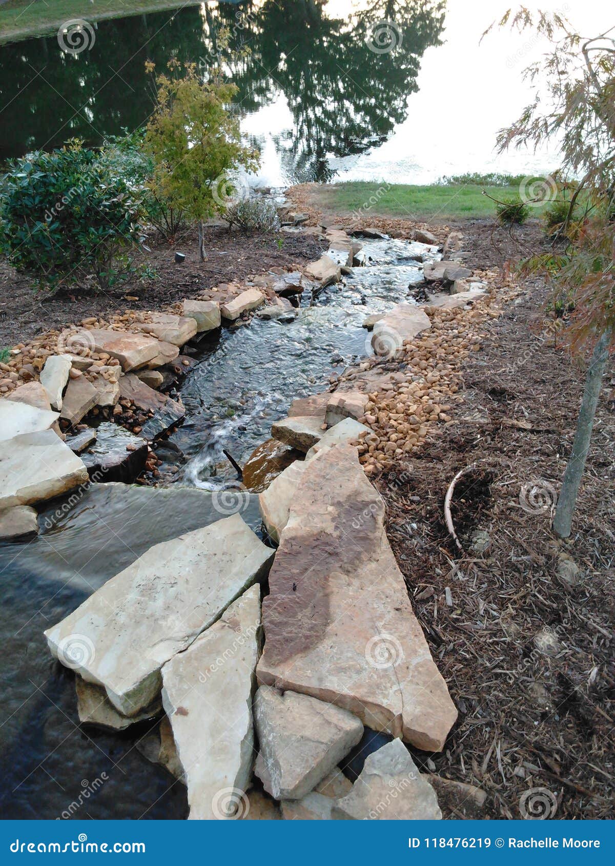 Man-made waterfall stock image. Image of garden, manmade - 118476219