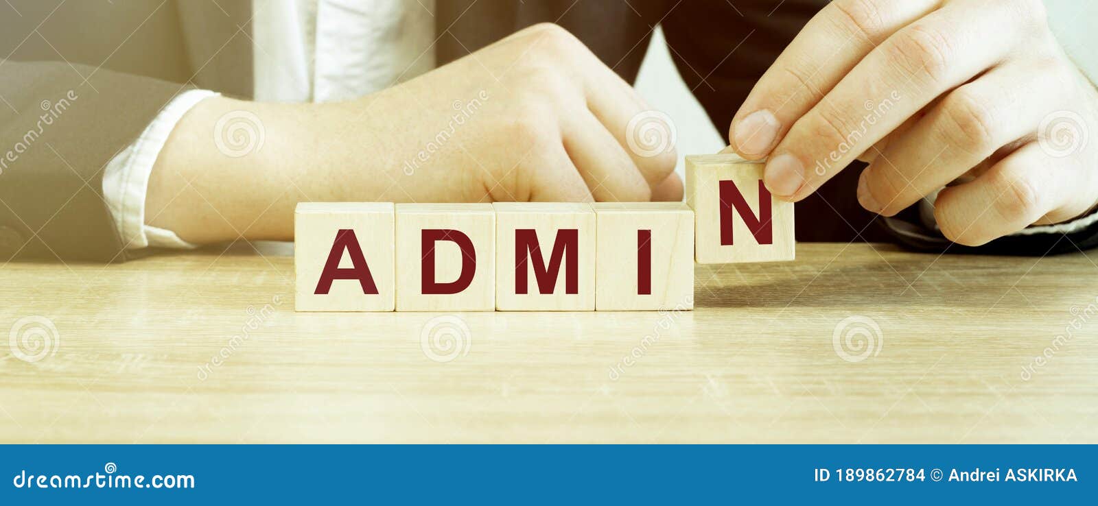 Man Made Word ADMIN with Wood Blocks Stock Photo - Image of access ...