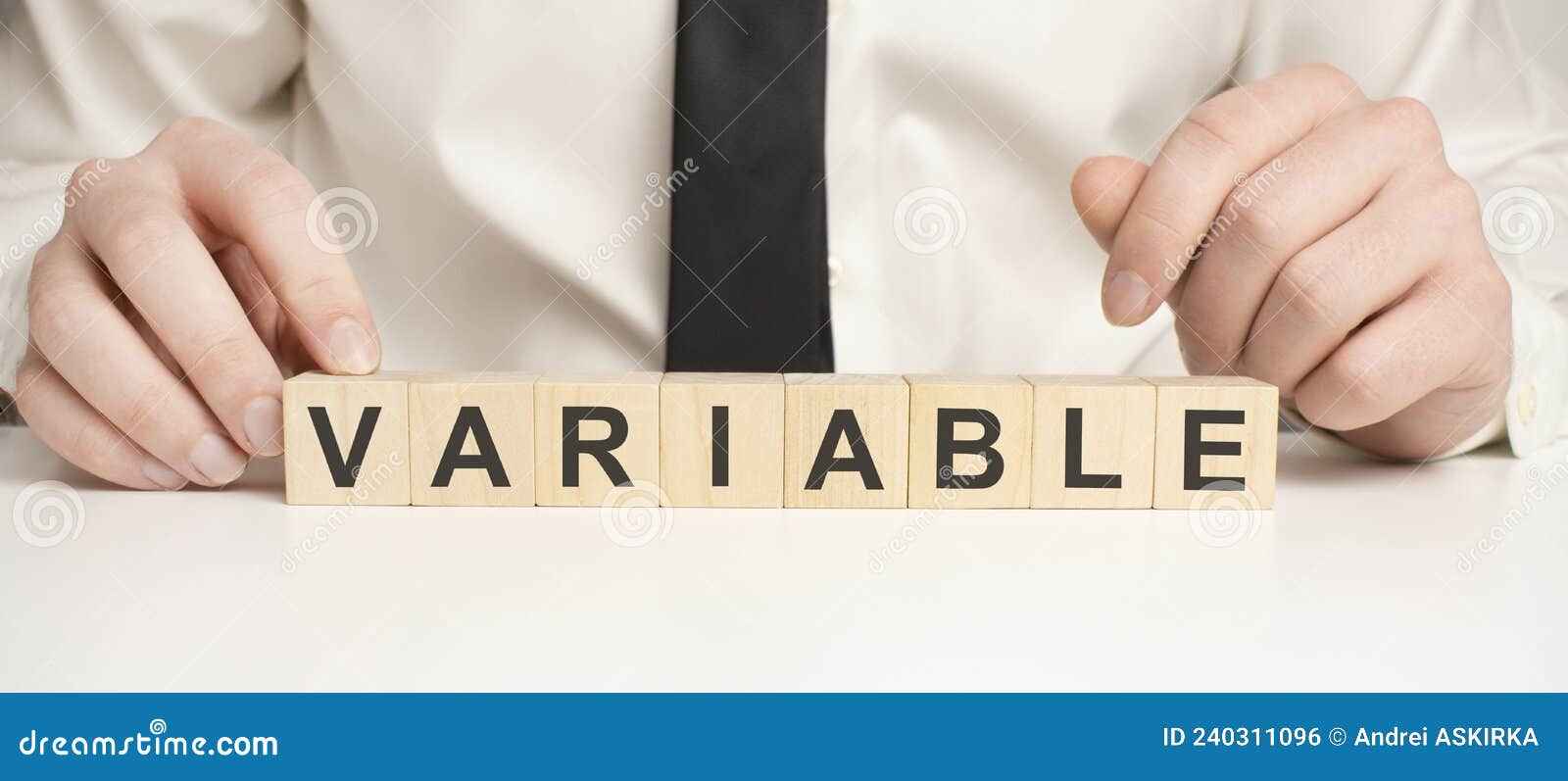 Man Made Word VARIABLE with Wood Blocks Stock Photo - Image of building ...