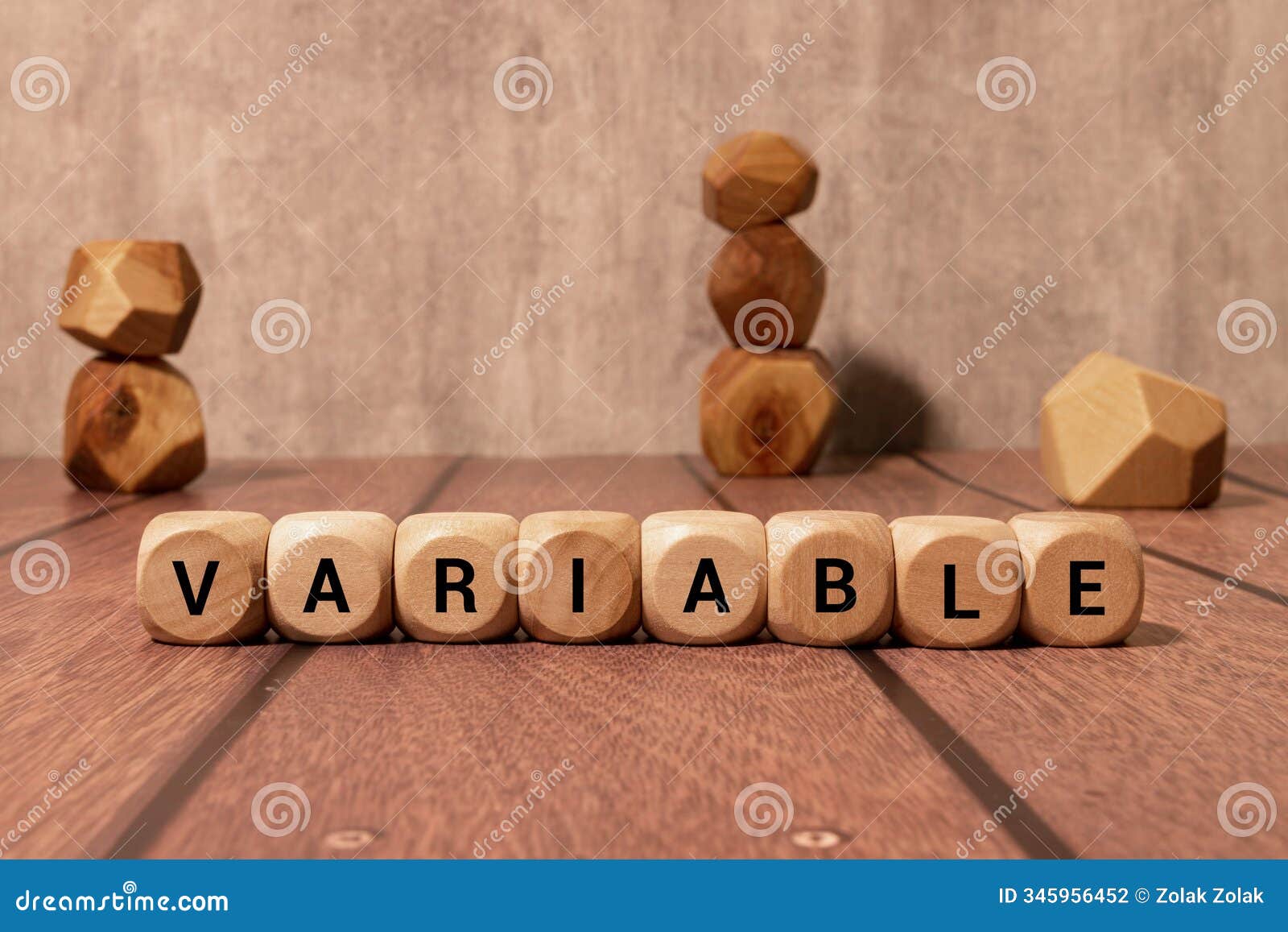 Man Made Word Variable with Wood Blocks. Stock Photo - Image of rate ...