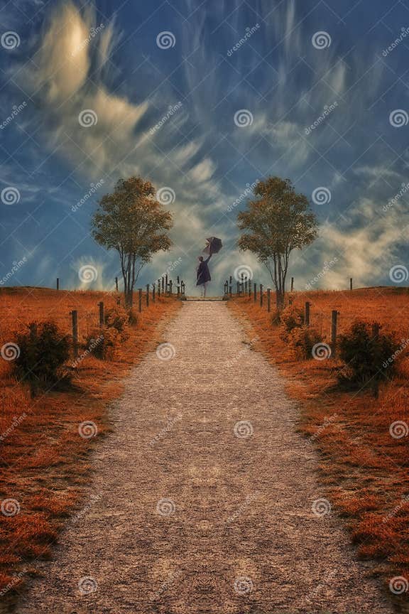 Man in the magic landscape stock image. Image of male - 32714483