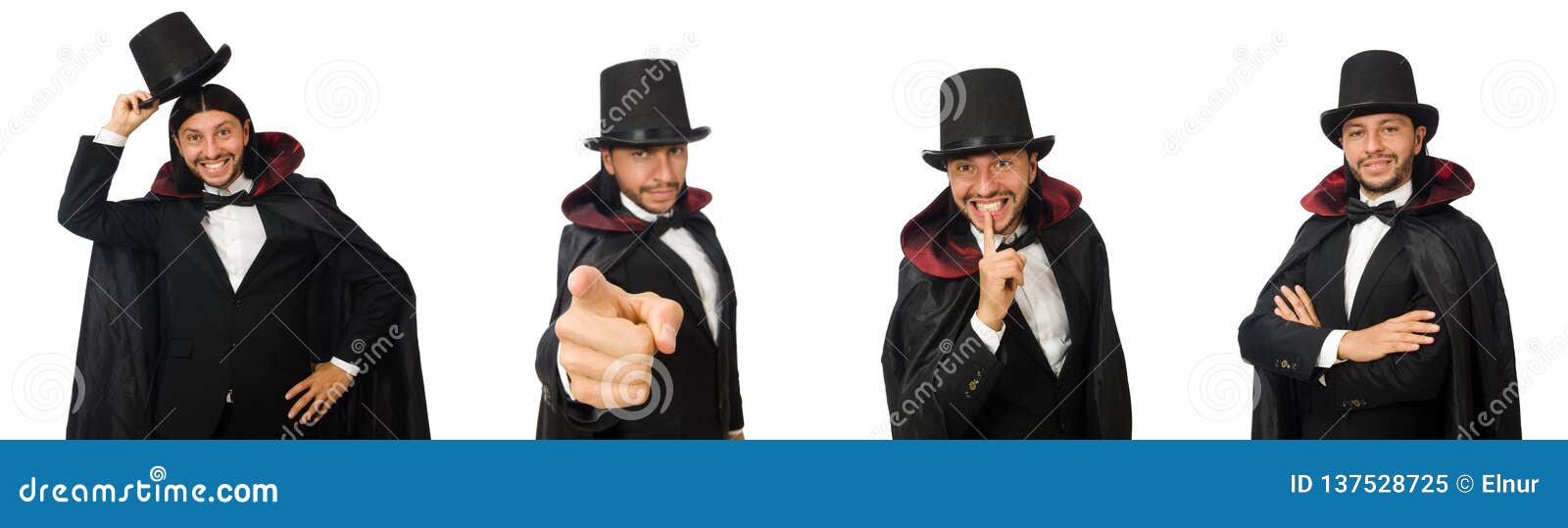 The Man Magician Isolated on White Stock Image - Image of magical ...