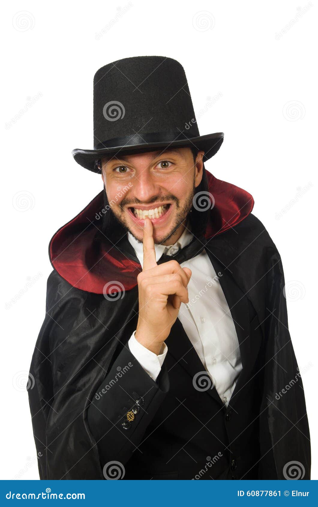 The Man Magician Isolated on White Stock Image - Image of billycock ...