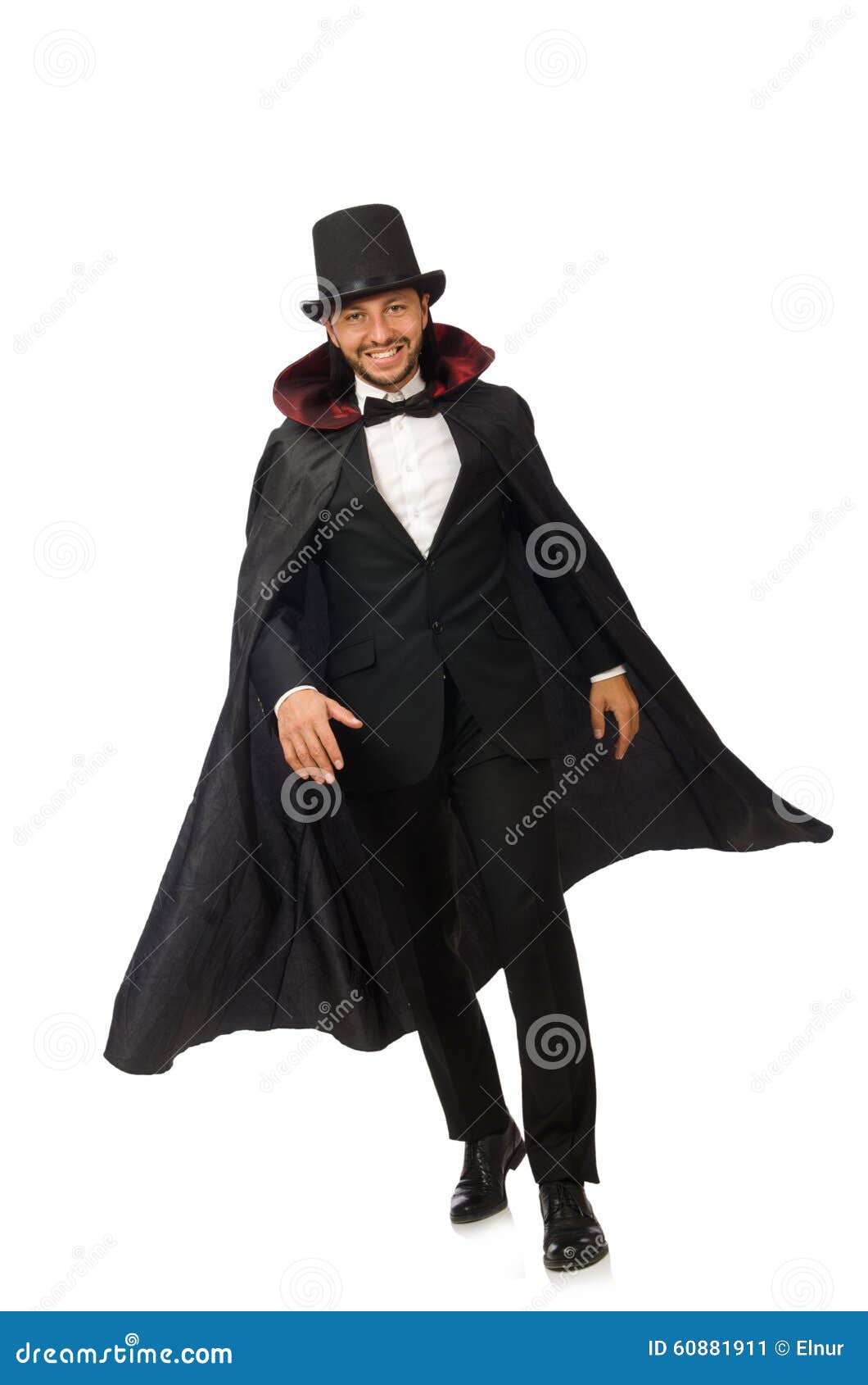 The Man Magician Isolated on White Stock Image - Image of magician ...