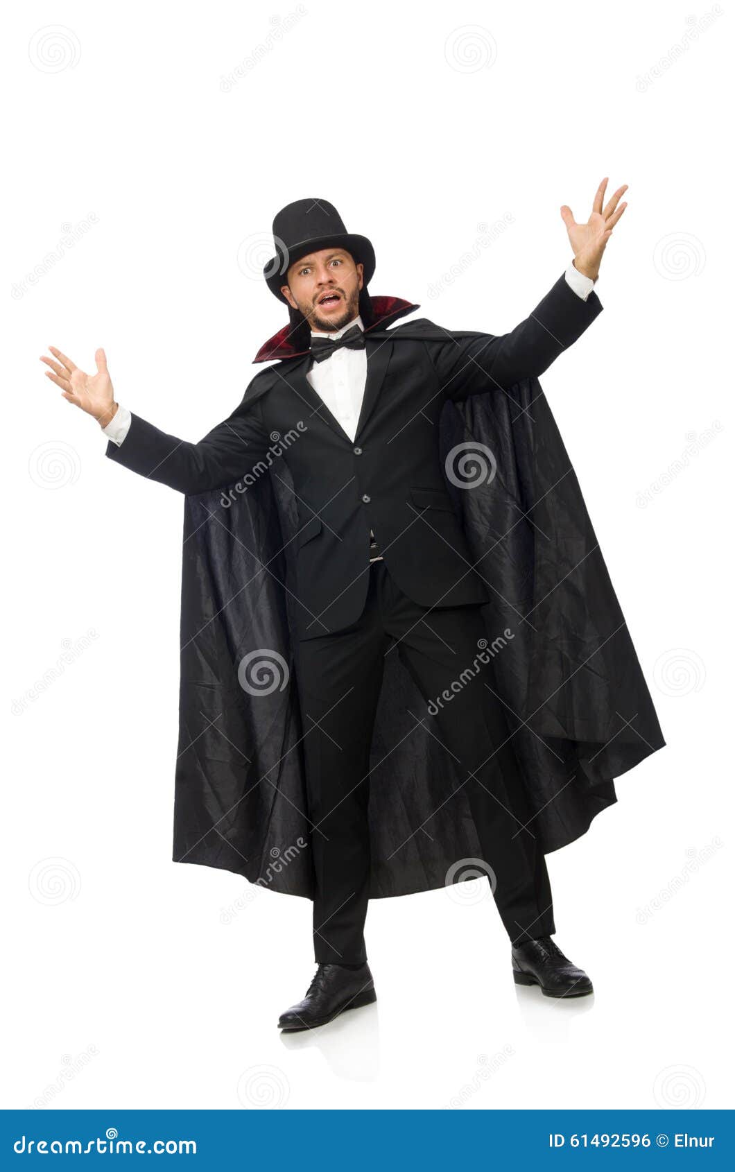 The Man Magician Isolated on White Stock Photo - Image of illusion ...