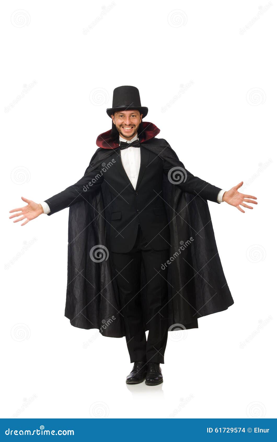 The Man Magician Isolated on White Stock Photo - Image of circus, hand ...