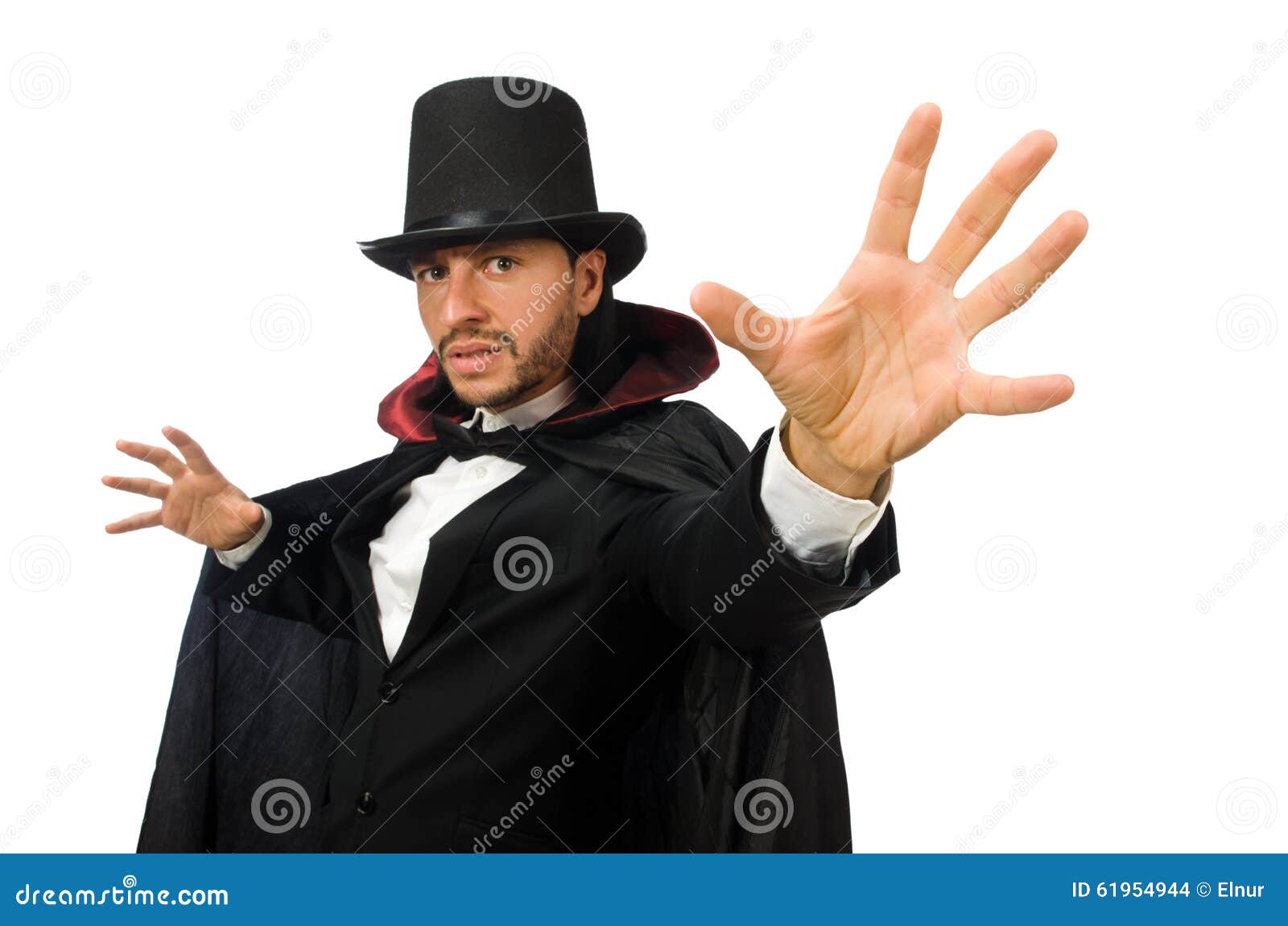 The Man Magician Isolated on White Stock Photo - Image of happy, show ...