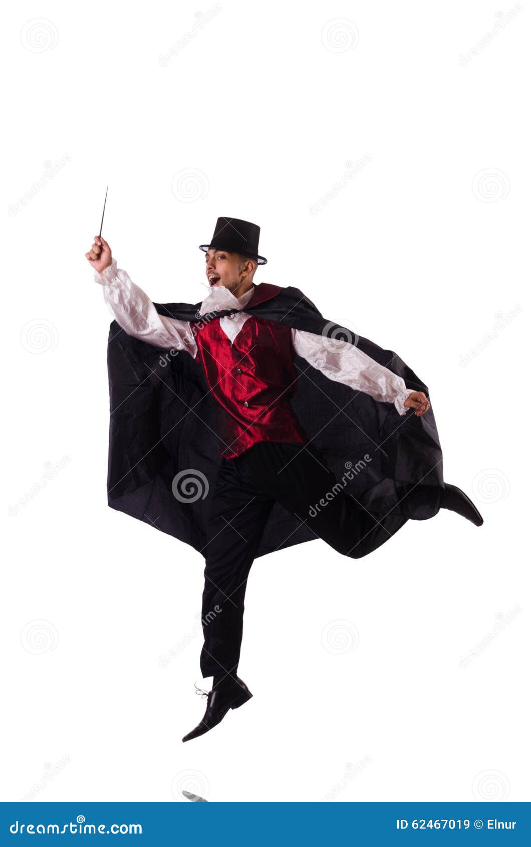 Man Magician Isolated on White Stock Image - Image of enchanter ...