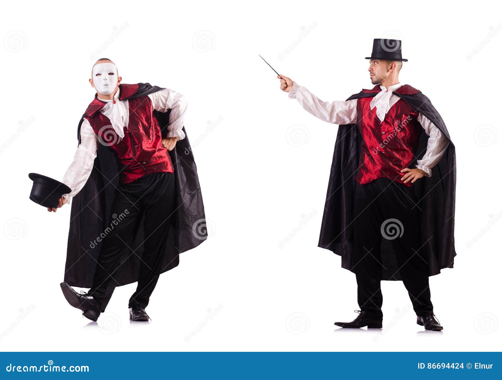 The Man Magician Isolated on White Stock Photo - Image of composite ...