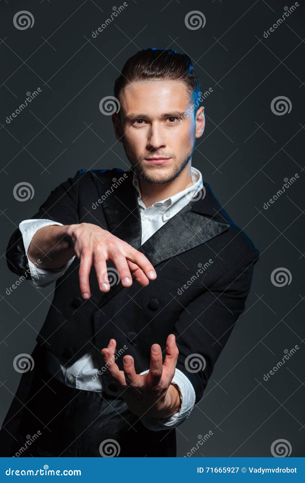 Man Magician Showing Tricks Stock Image - Image of hands, provocative ...