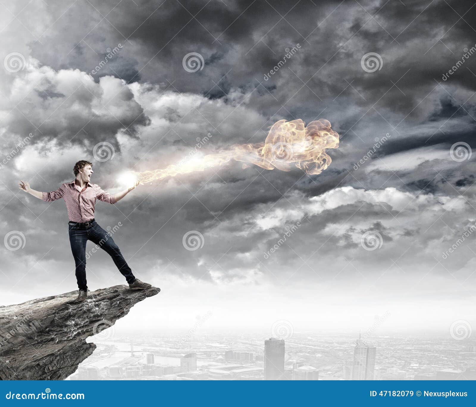 Man magician stock image. Image of energy, dark, male - 47182079